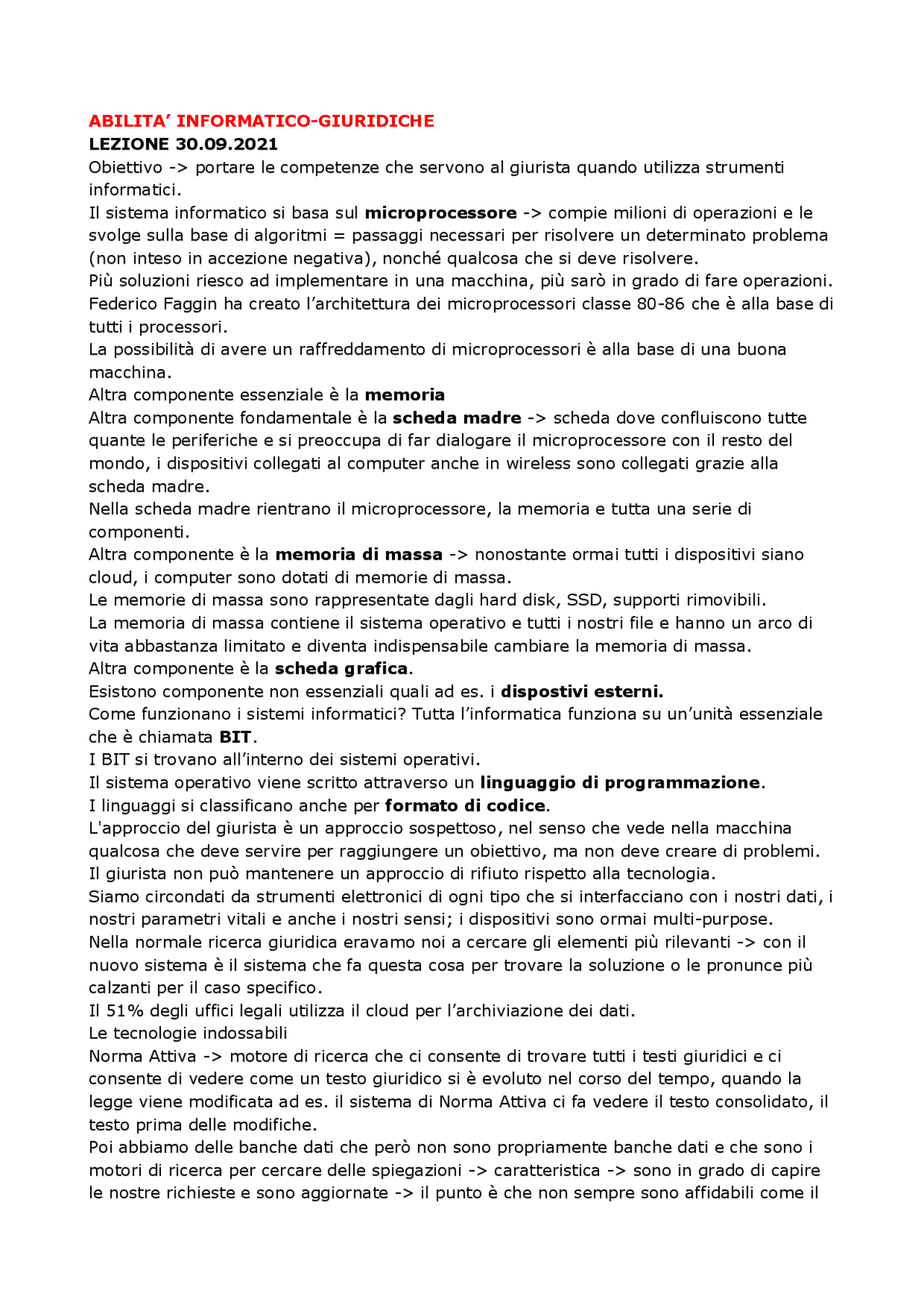 Appunti Abilità Giuridico Informatiche 2021 Docsity