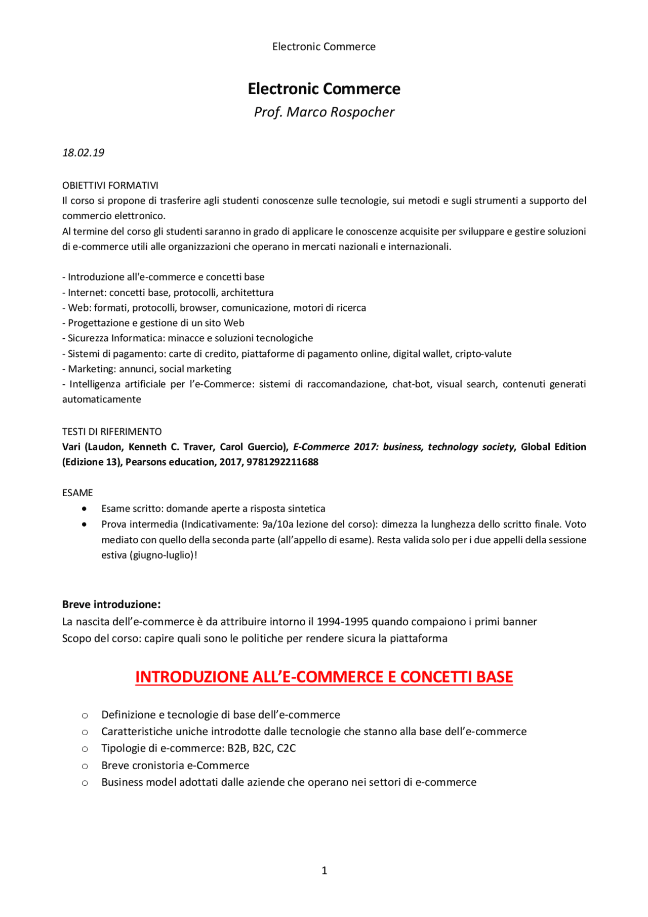 Electronic Commerce Docsity