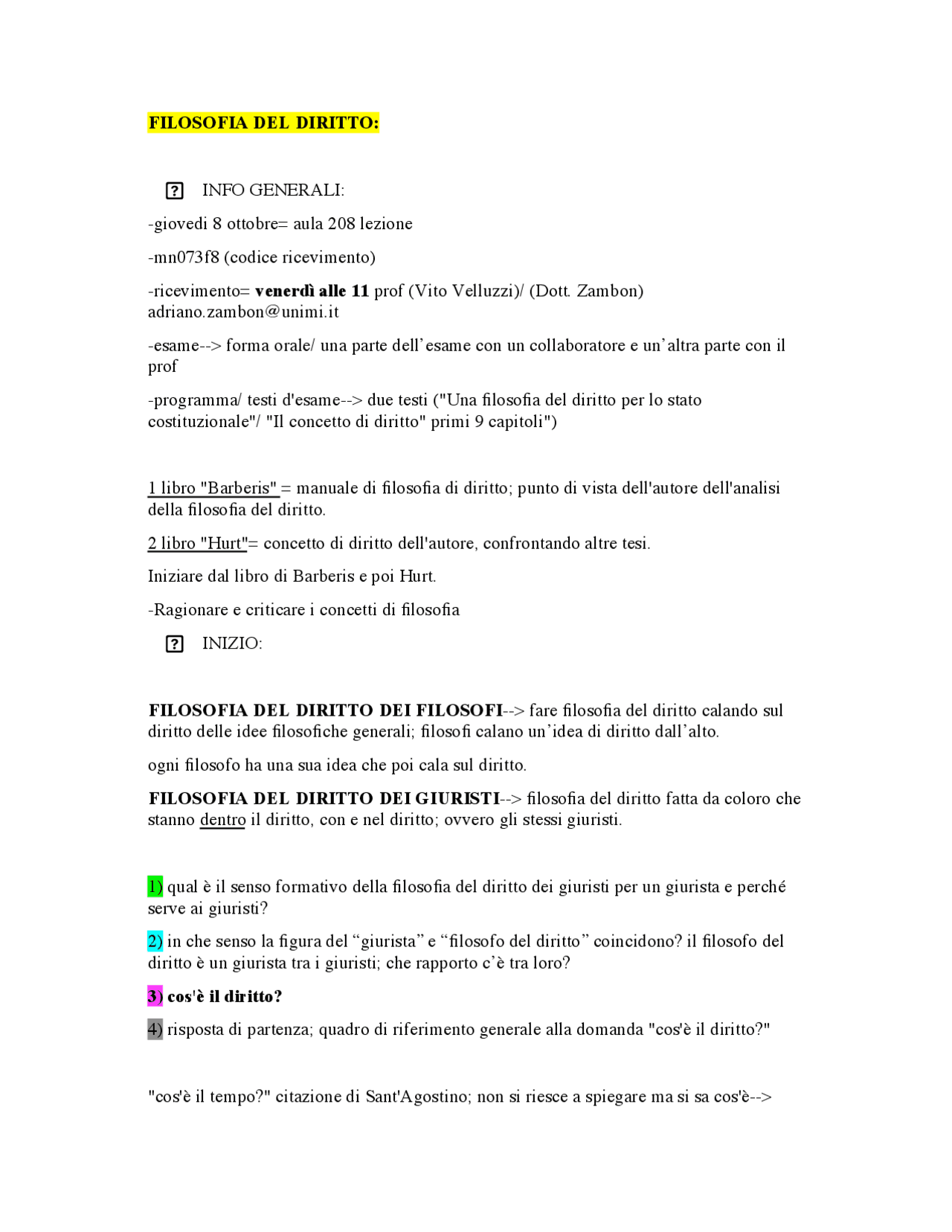 Appunti Filosofia Del Diritto Docsity