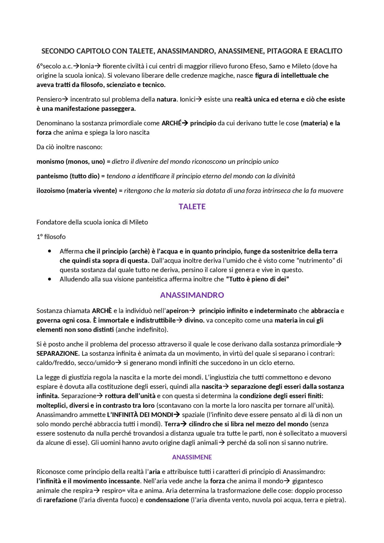 Riassunto Di Alcuni Filosofi Docsity