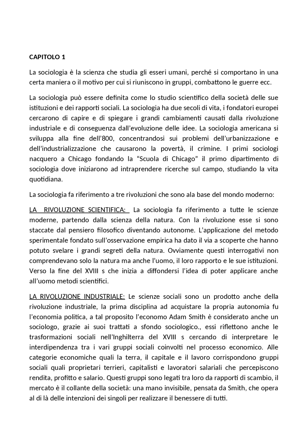 Riassunto Manuale Di Sociologia Docsity