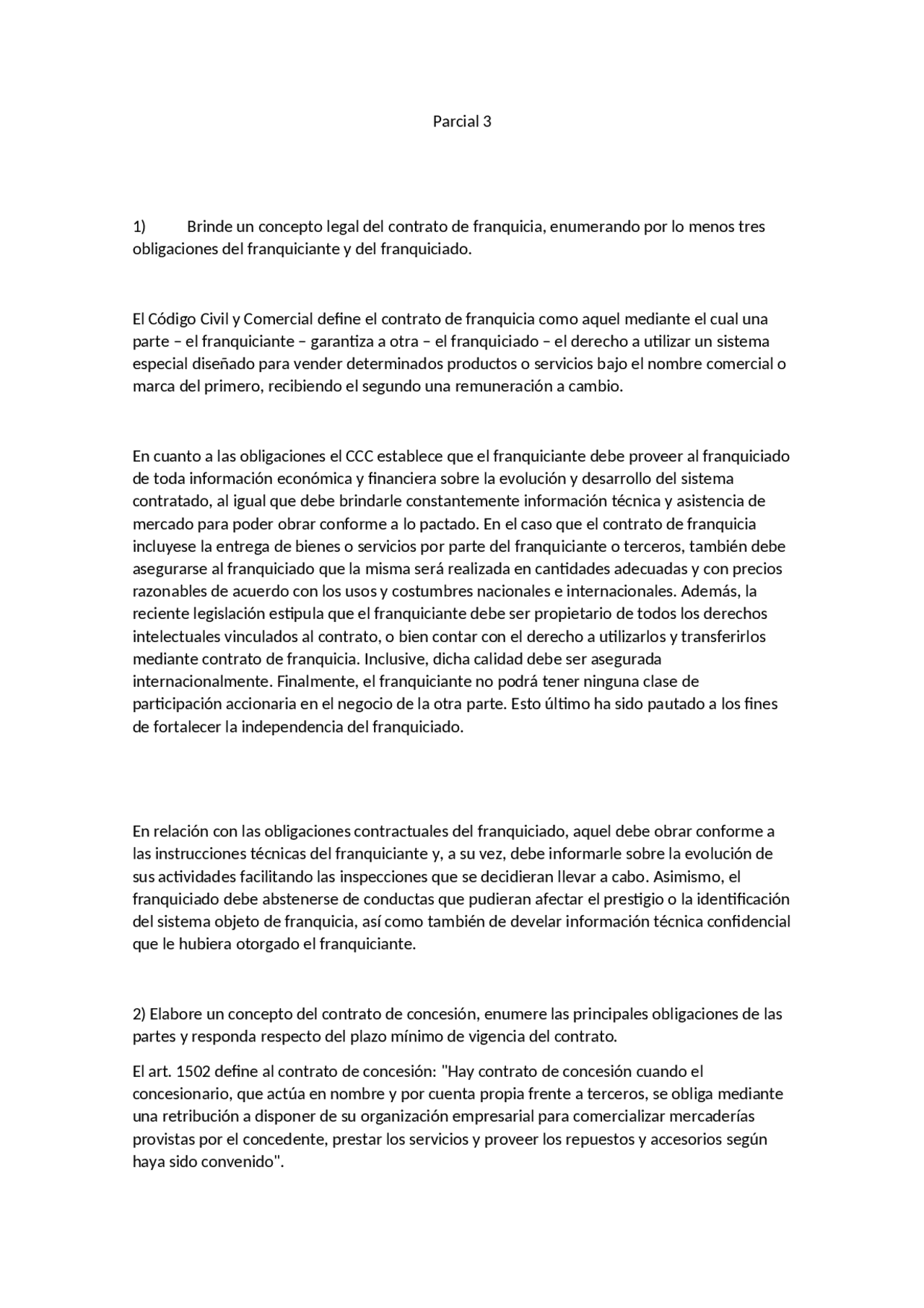 Parciales De Derecho Comercial Docsity