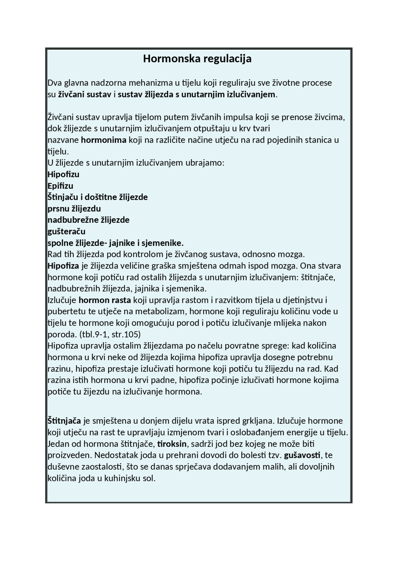 Hormonska regulacija i uloge hormona | Šeme i konceptualne mape' predlog Biologija - Docsity