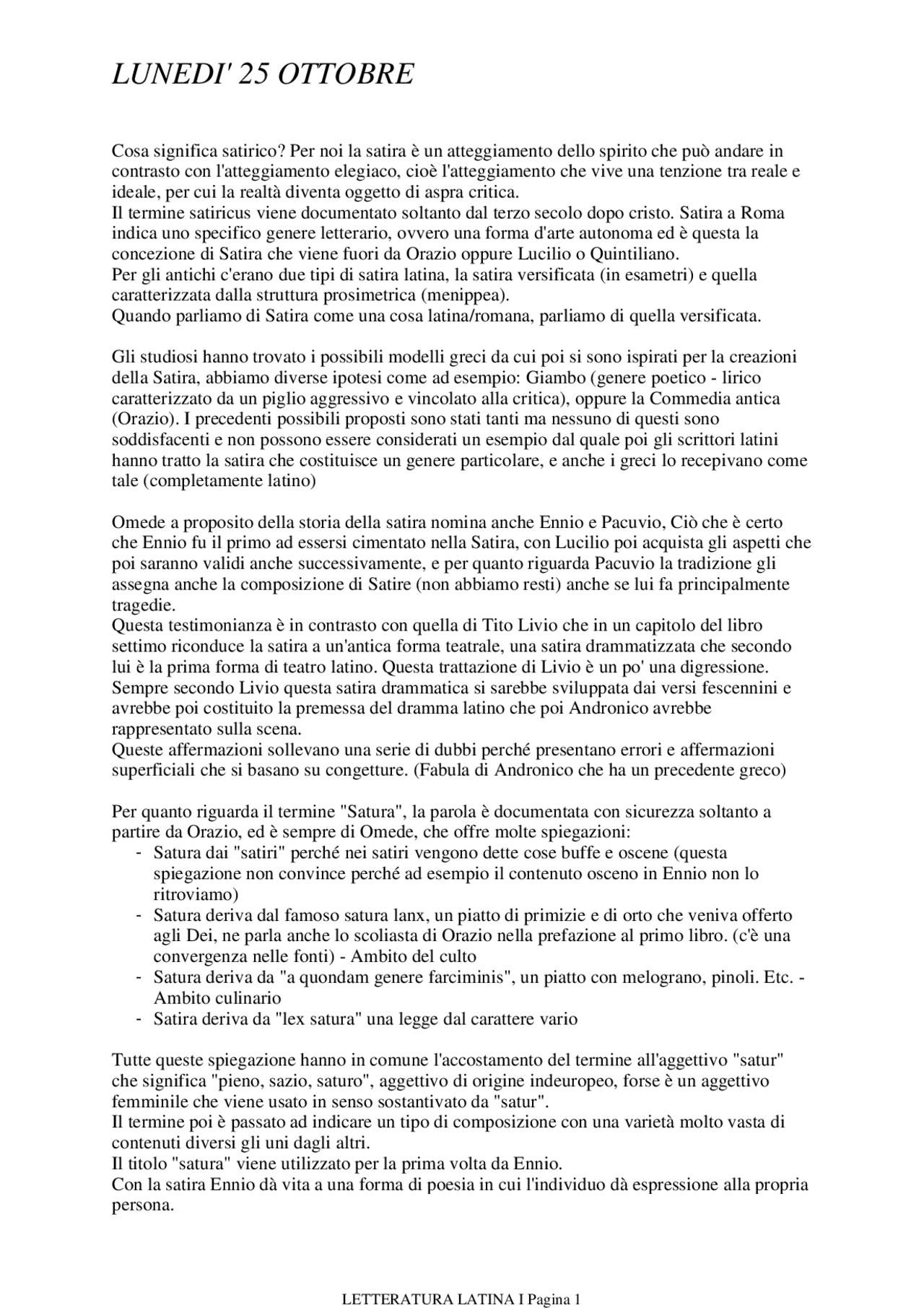 Appunti Letteratura Latina Lezione Numero 8 Docsity