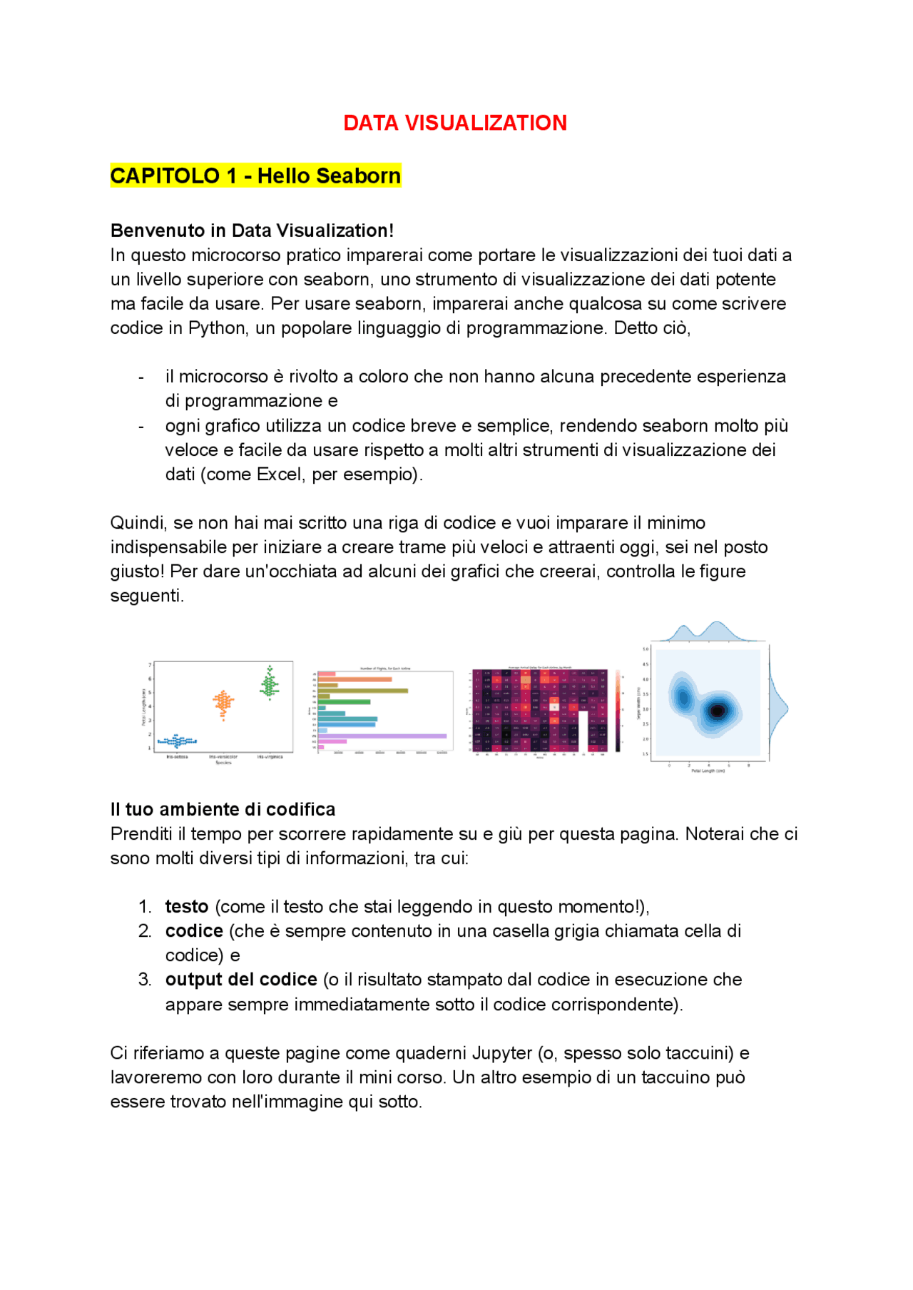 TRADUZIONE NOTEBOOK KAGGLE: Data Visualization - Docsity