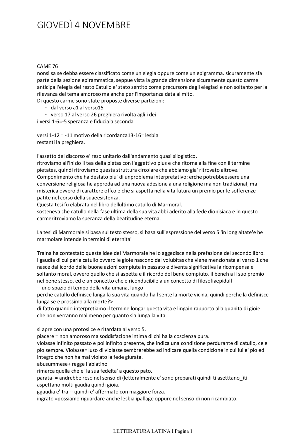 Appunti Letteratura Latina Lezione Numero 11 Docsity