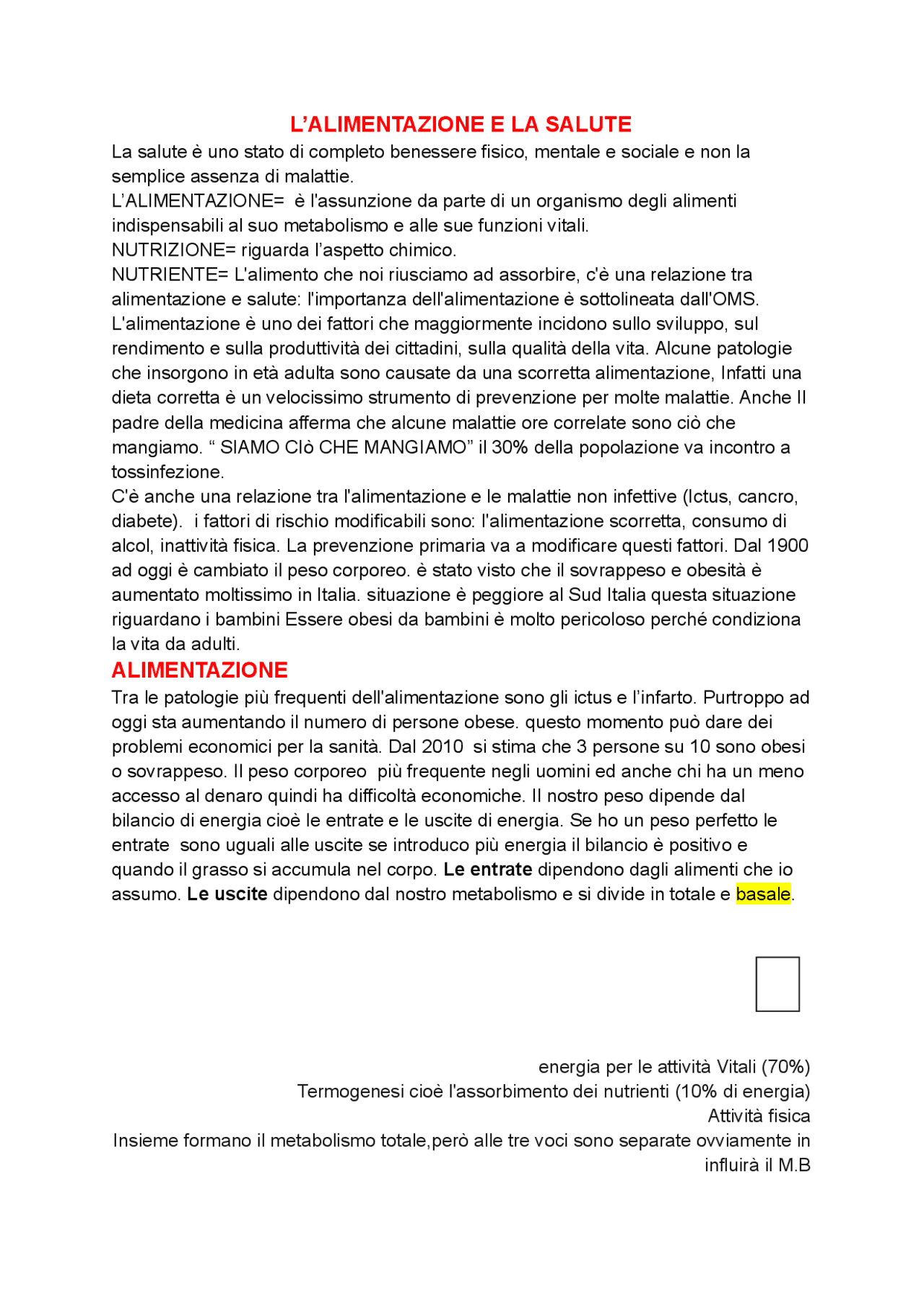 Alimentazione E Salute Docsity