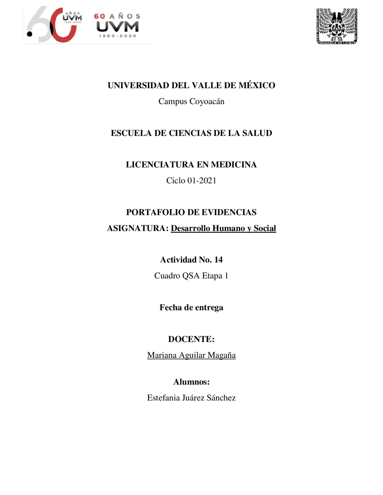 Actividad 14 De Desarrollo Humano Y Social Docsity