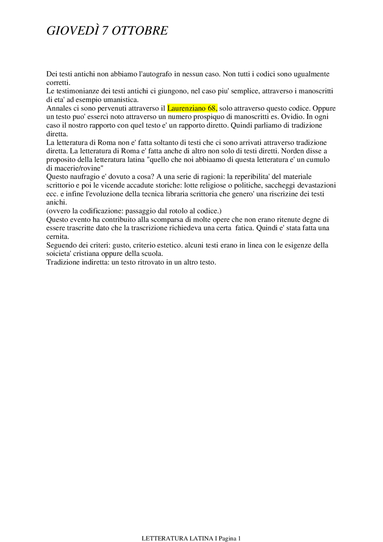 Appunti Di Latino Numero 1 Appunti Di Lingua Latina Docsity