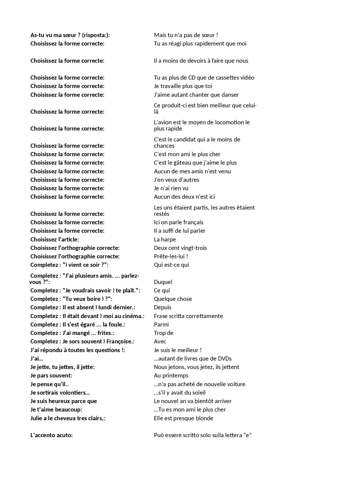 Lingua Francese Esame Scritto Prove Desame Di Lingua Francese Docsity