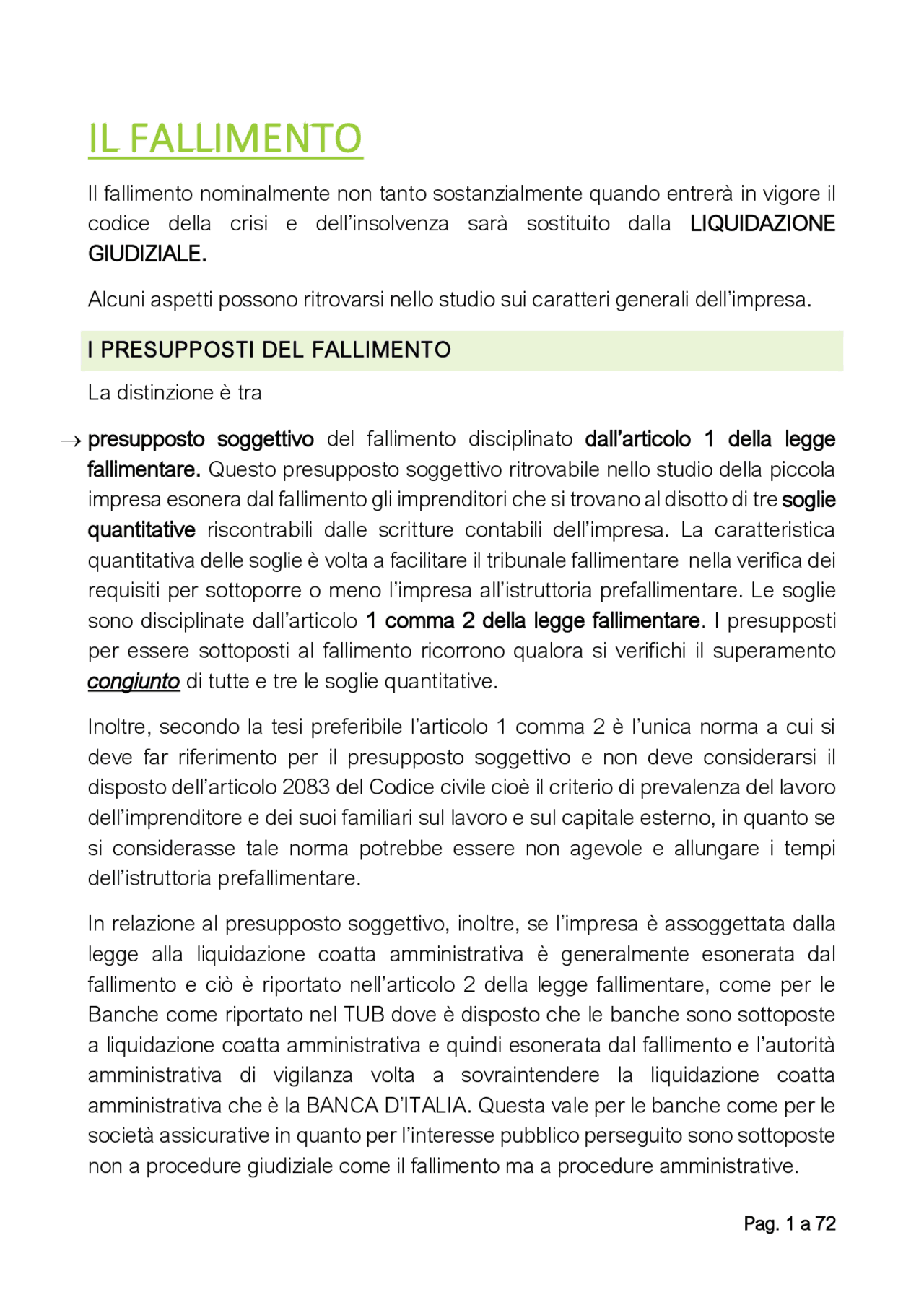 Procedura Concorsuale Del Fallimento Docsity