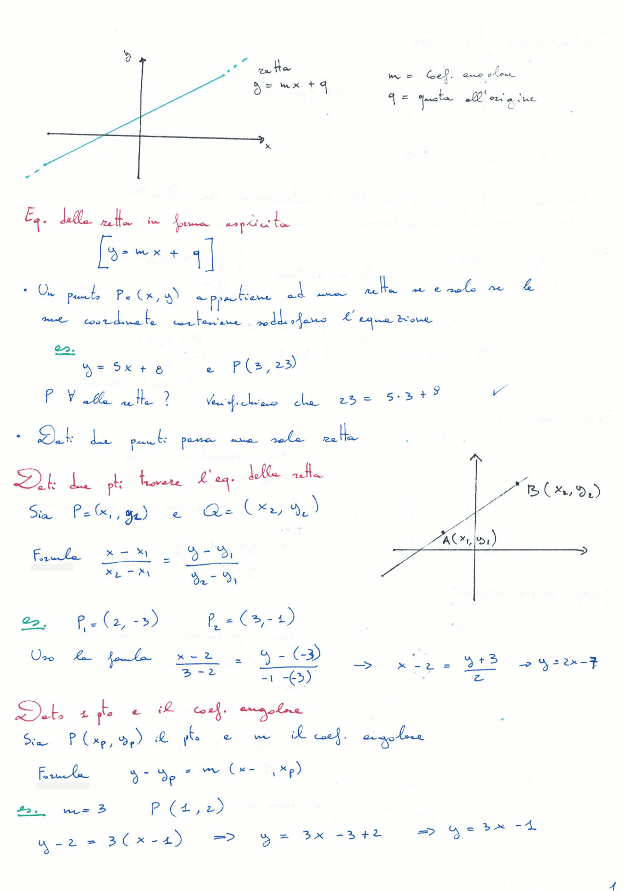 La rette e le sue proprietà - Docsity