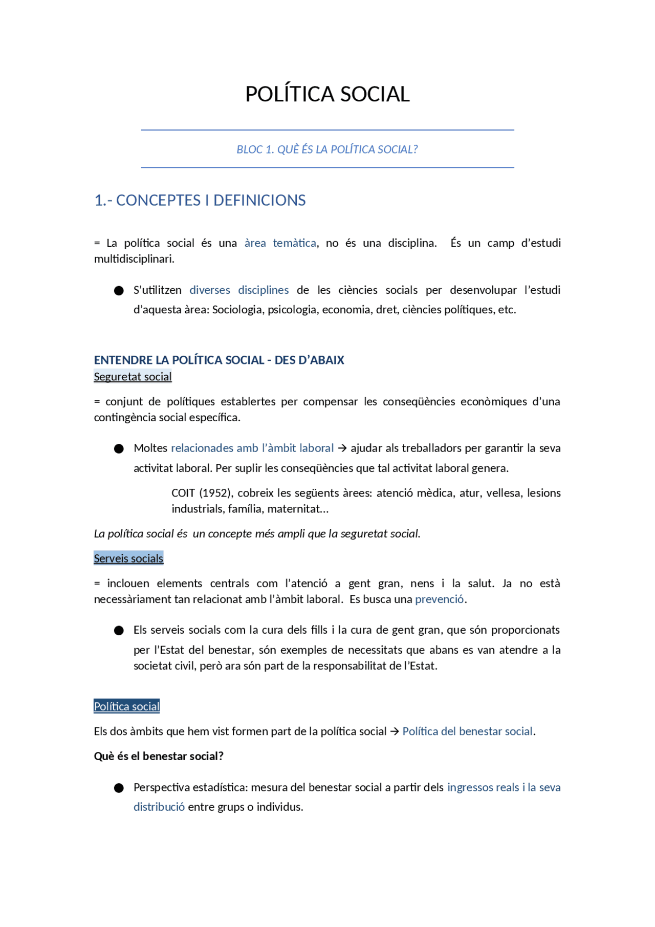 Apuntes Política Social Docsity