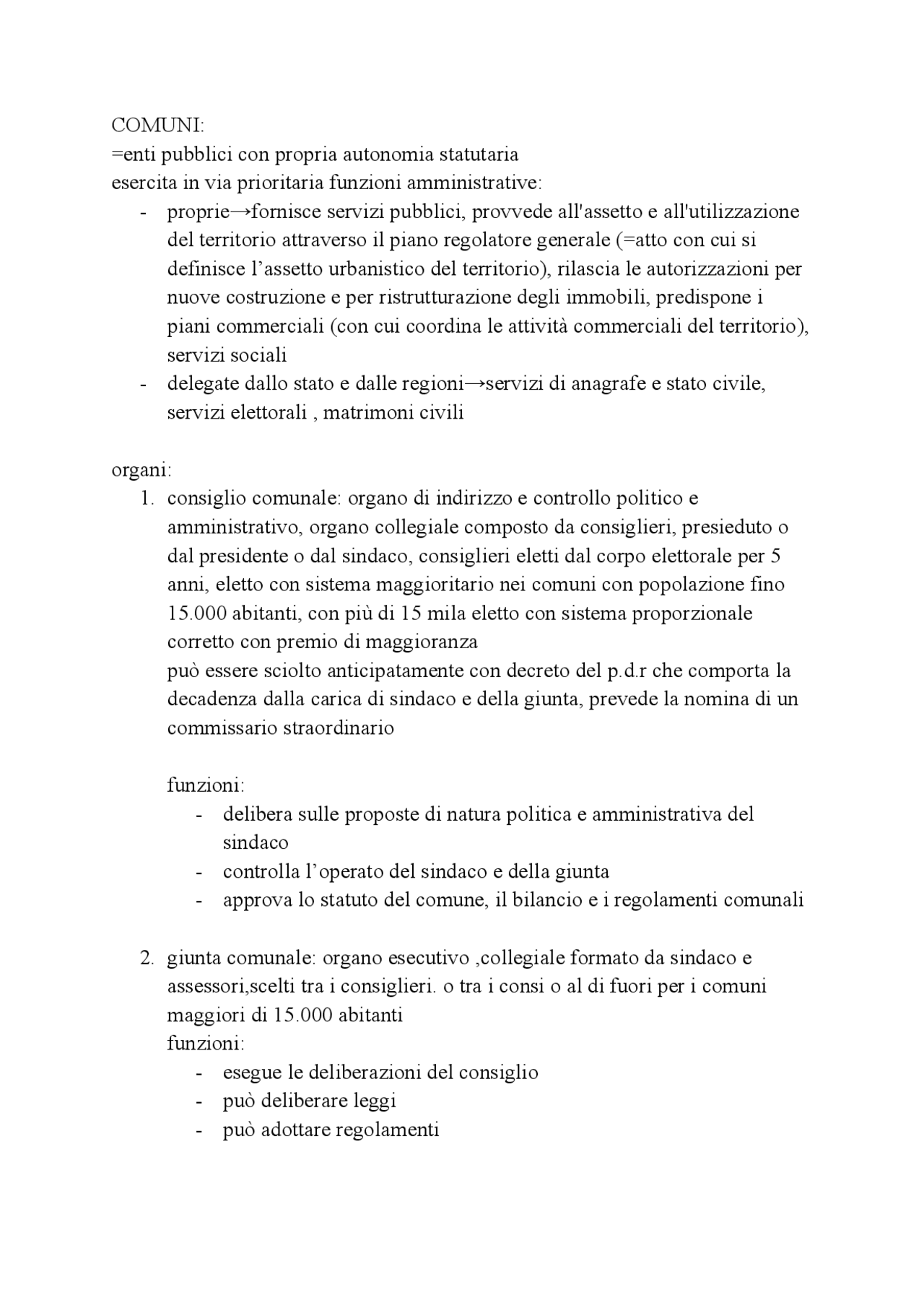 Comuni Appunti Integrati Al Libro Docsity