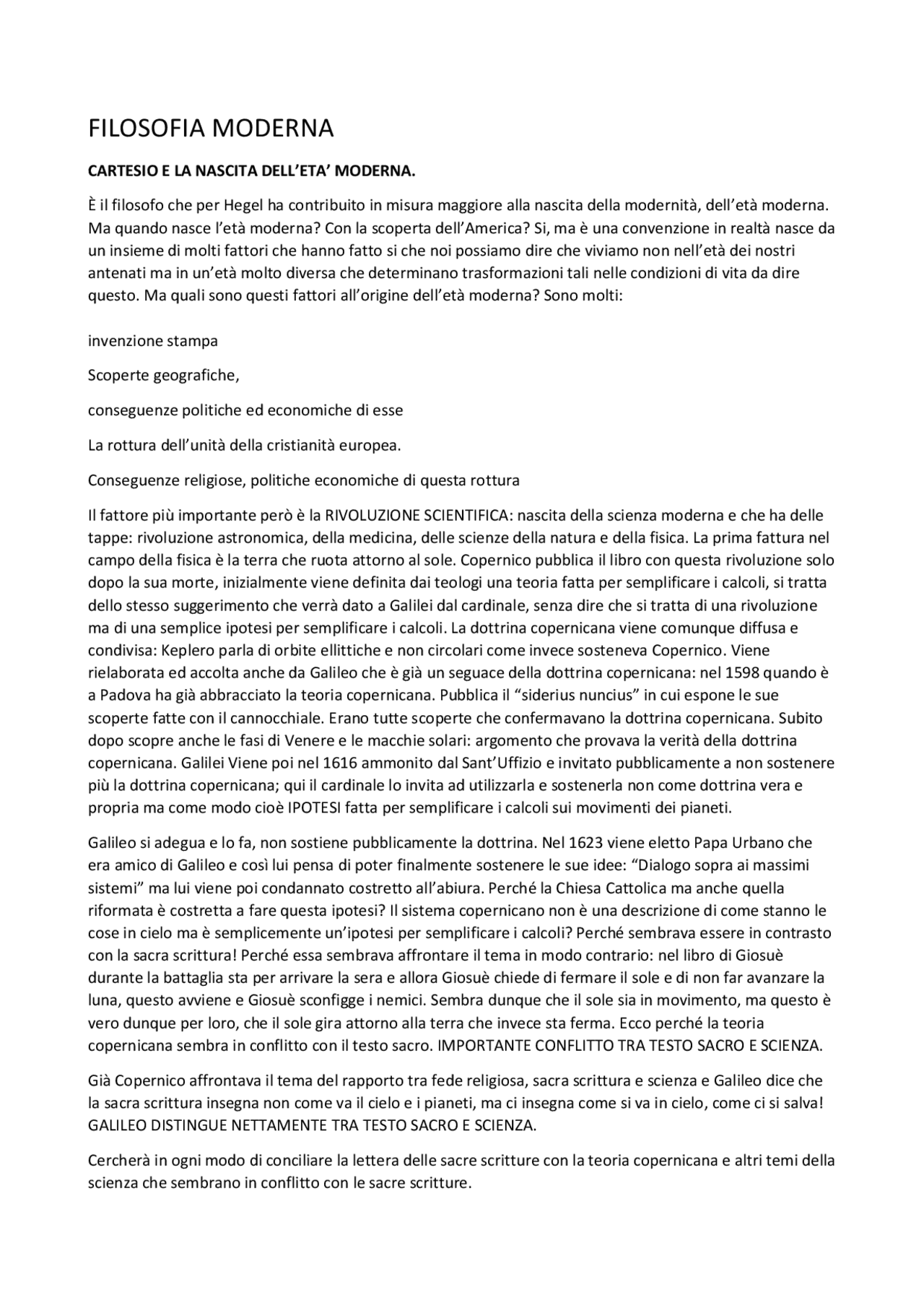 Discorso Sul Metodo Docsity