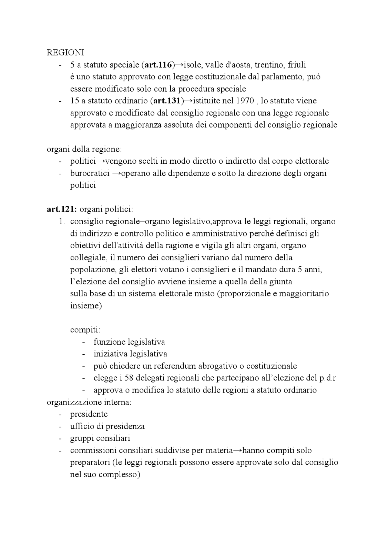 Regioni Appunti Integrati Al Libro Docsity