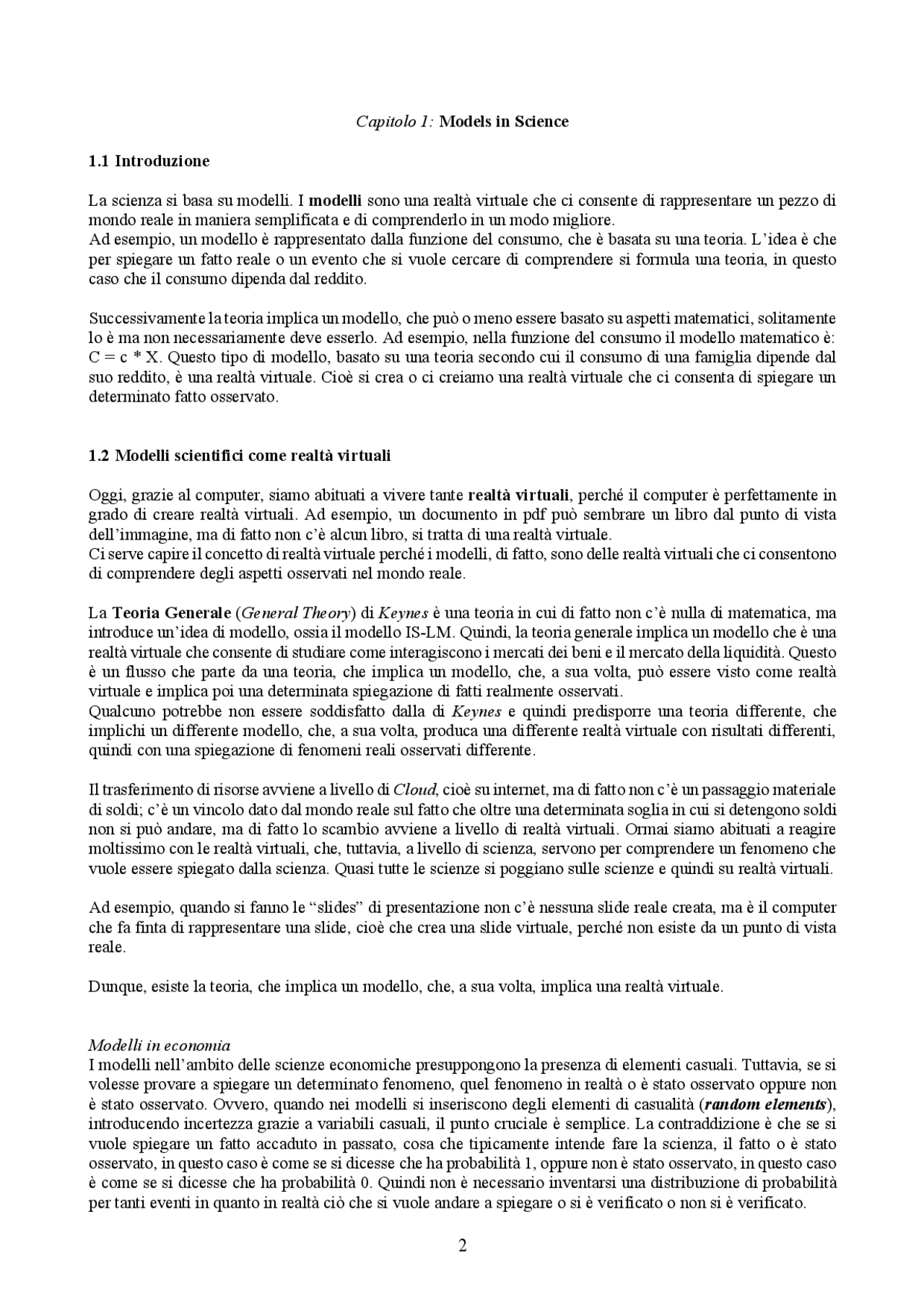 Econometria Prof Monticini Unicatt Docsity