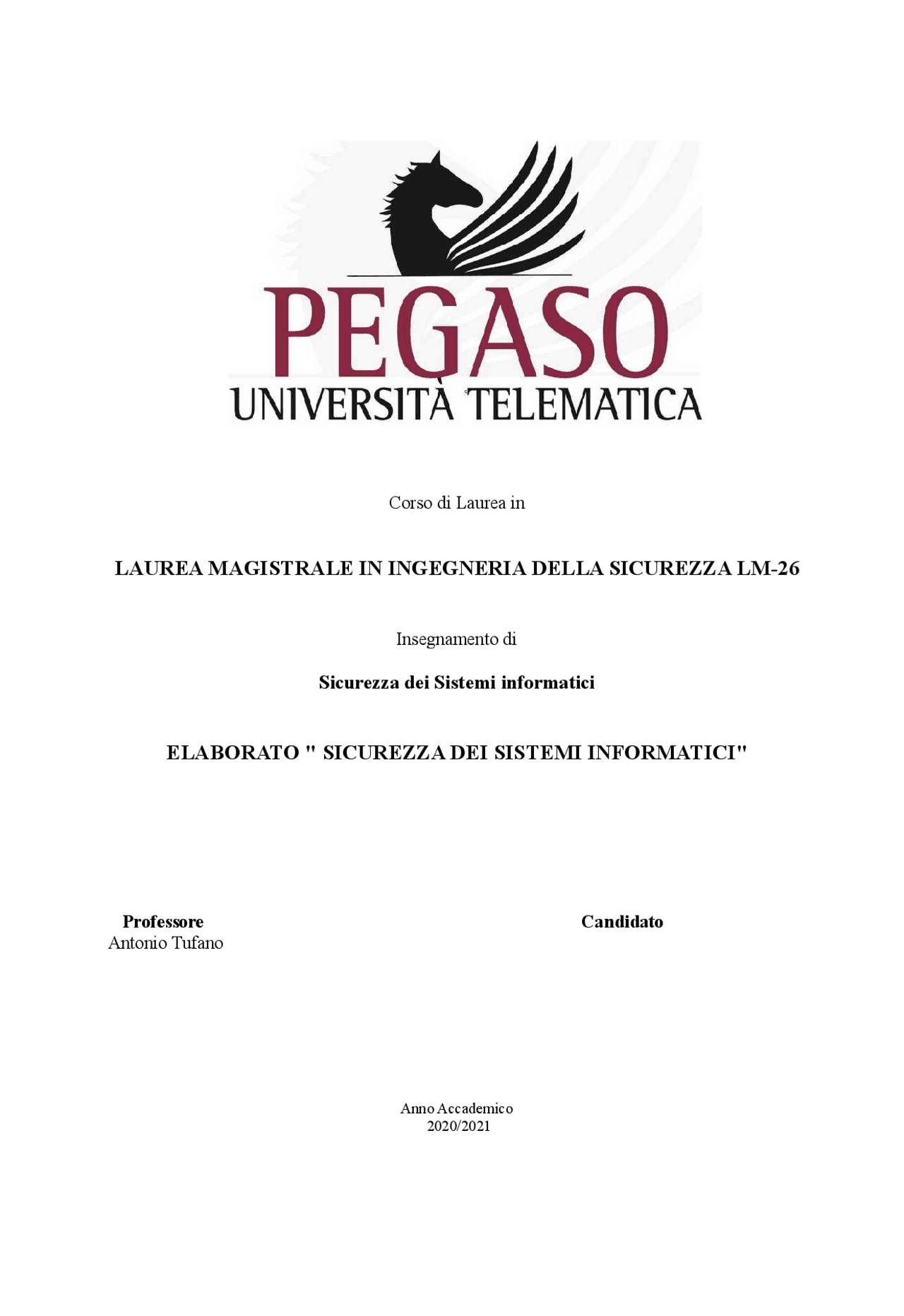 Elaborato Sicurezza Dei Sistemi Informatici Docsity