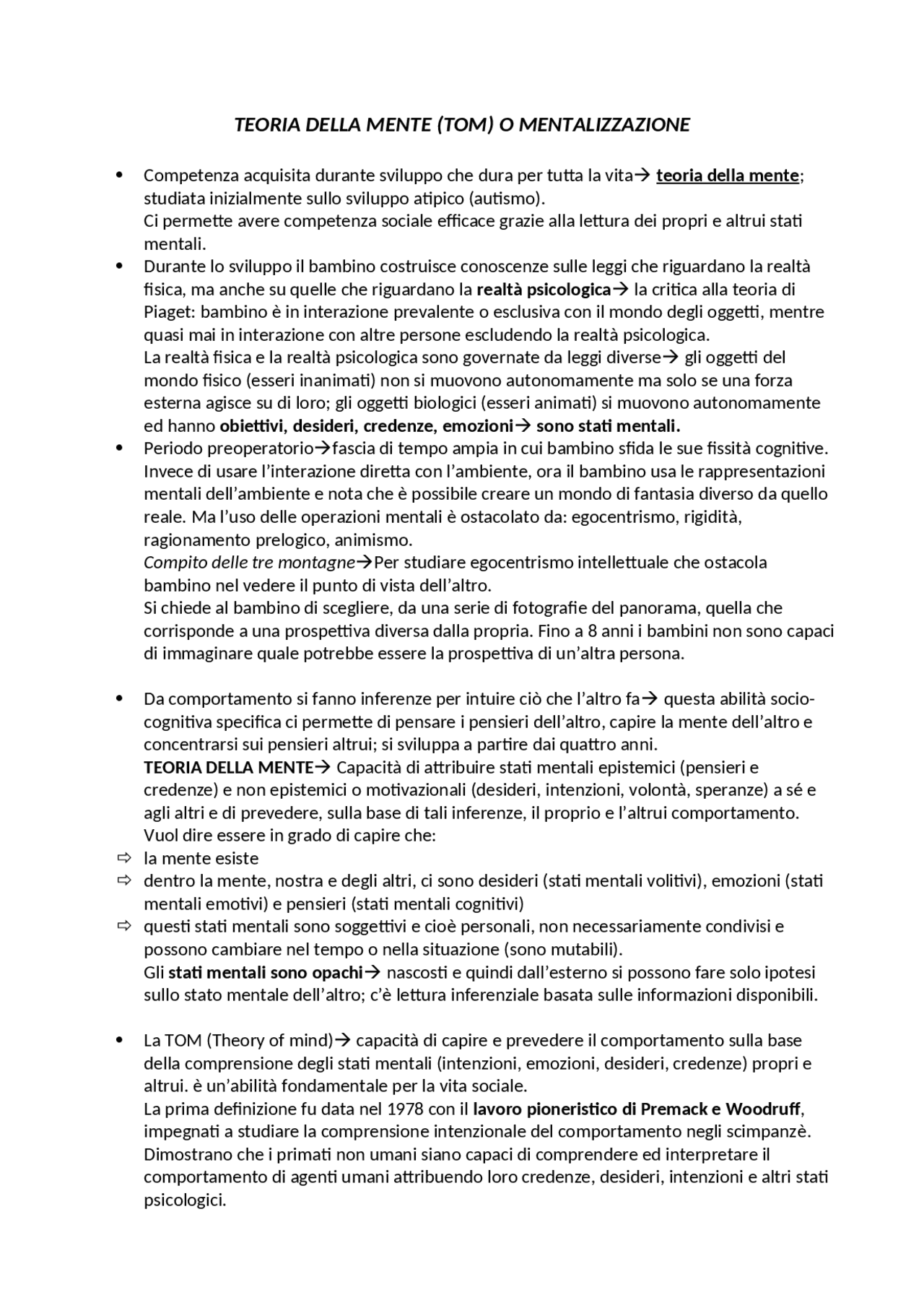 La Teoria Della Mente Docsity