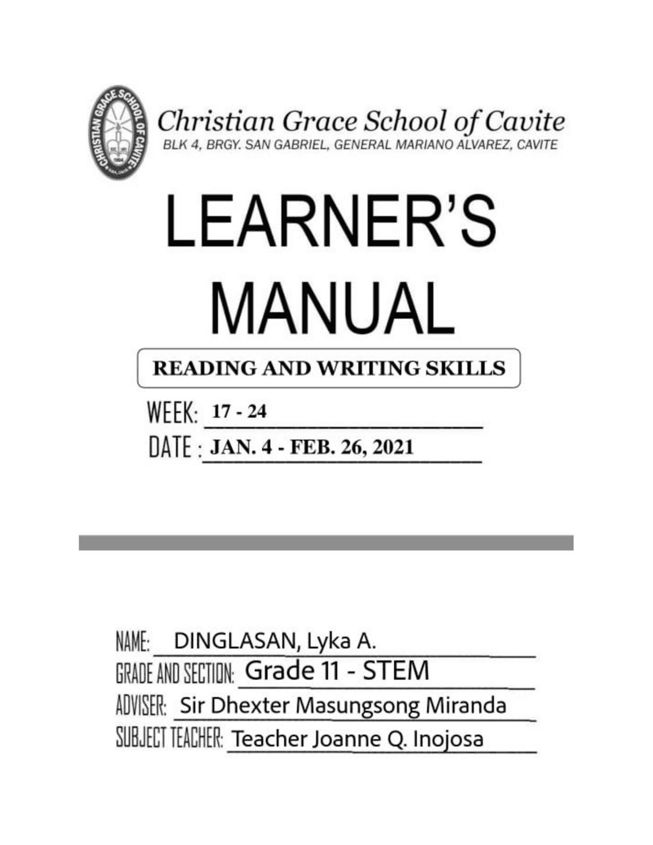 Reading And Writing Skills Activities Docsity