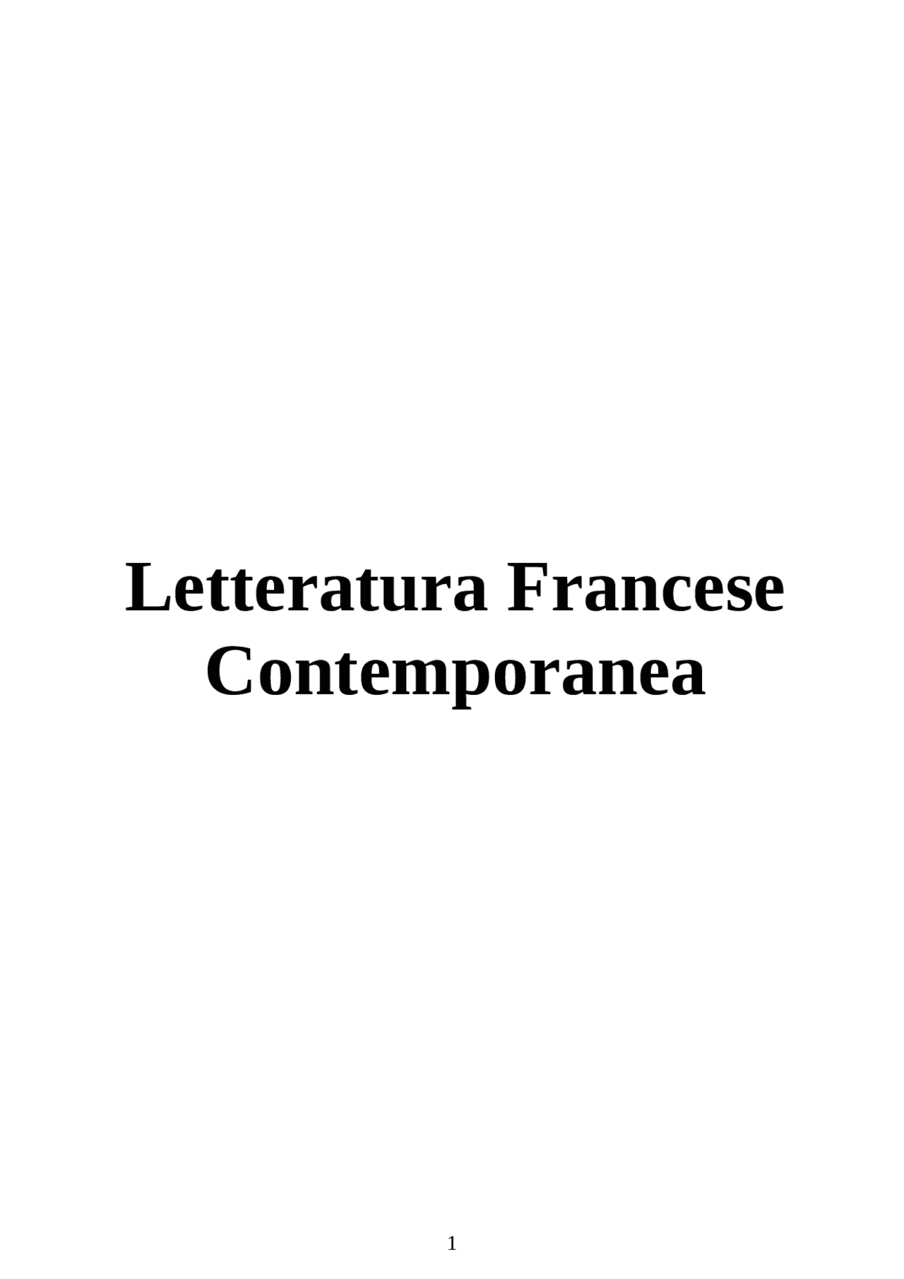 Riassunto Esame Letteratura Francese Contemporanea Docsity