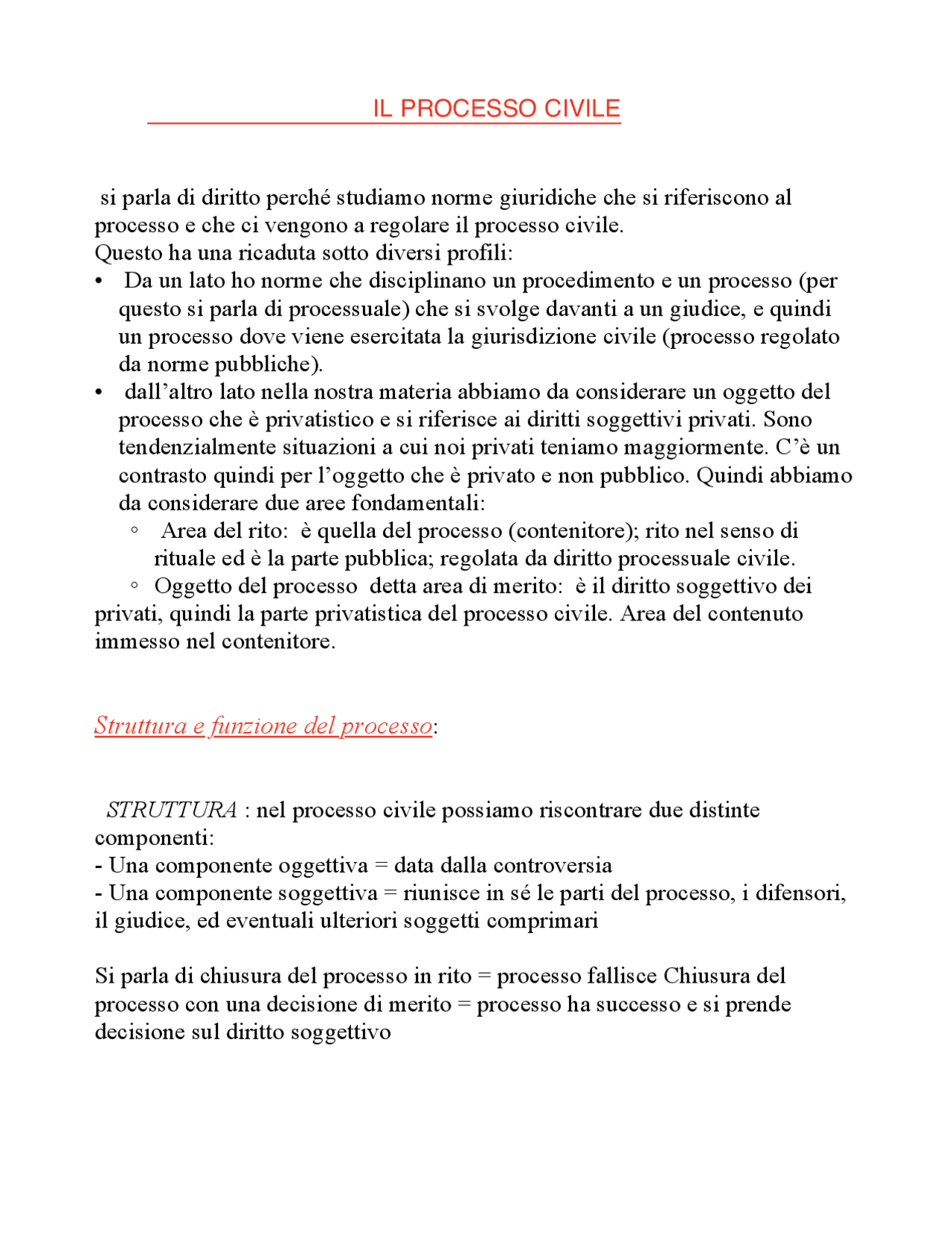 Riassunti Processuale Civile Docsity