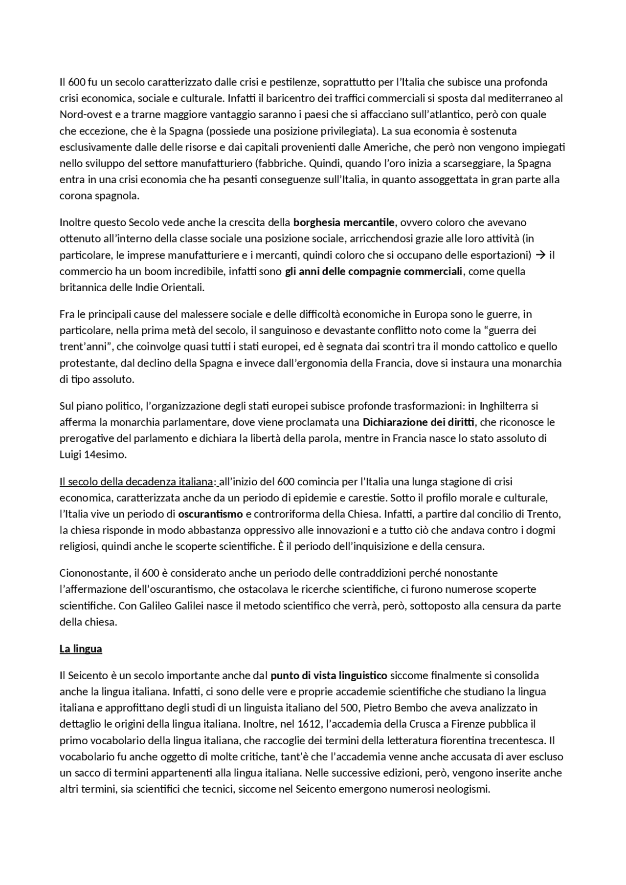 Il Seicento Lepoca E Le Idee Docsity