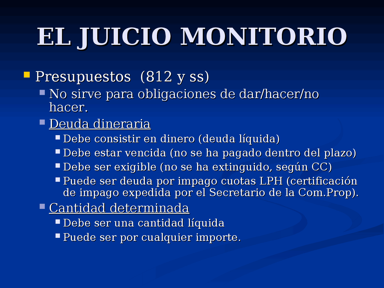 Esquema Juicio Monitorio Docsity