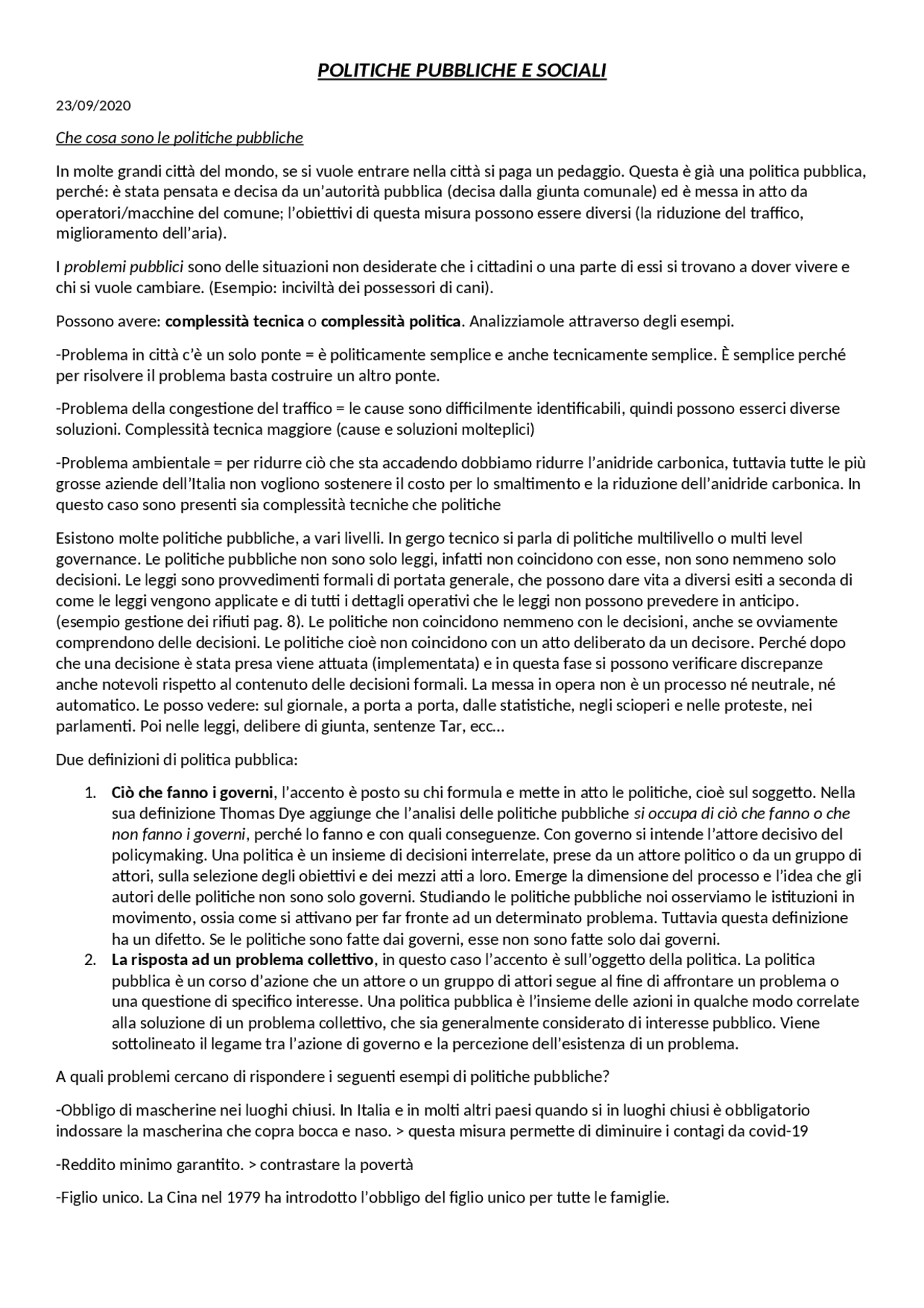 Appunti Di Politiche Pubbliche Modulo1 Docsity