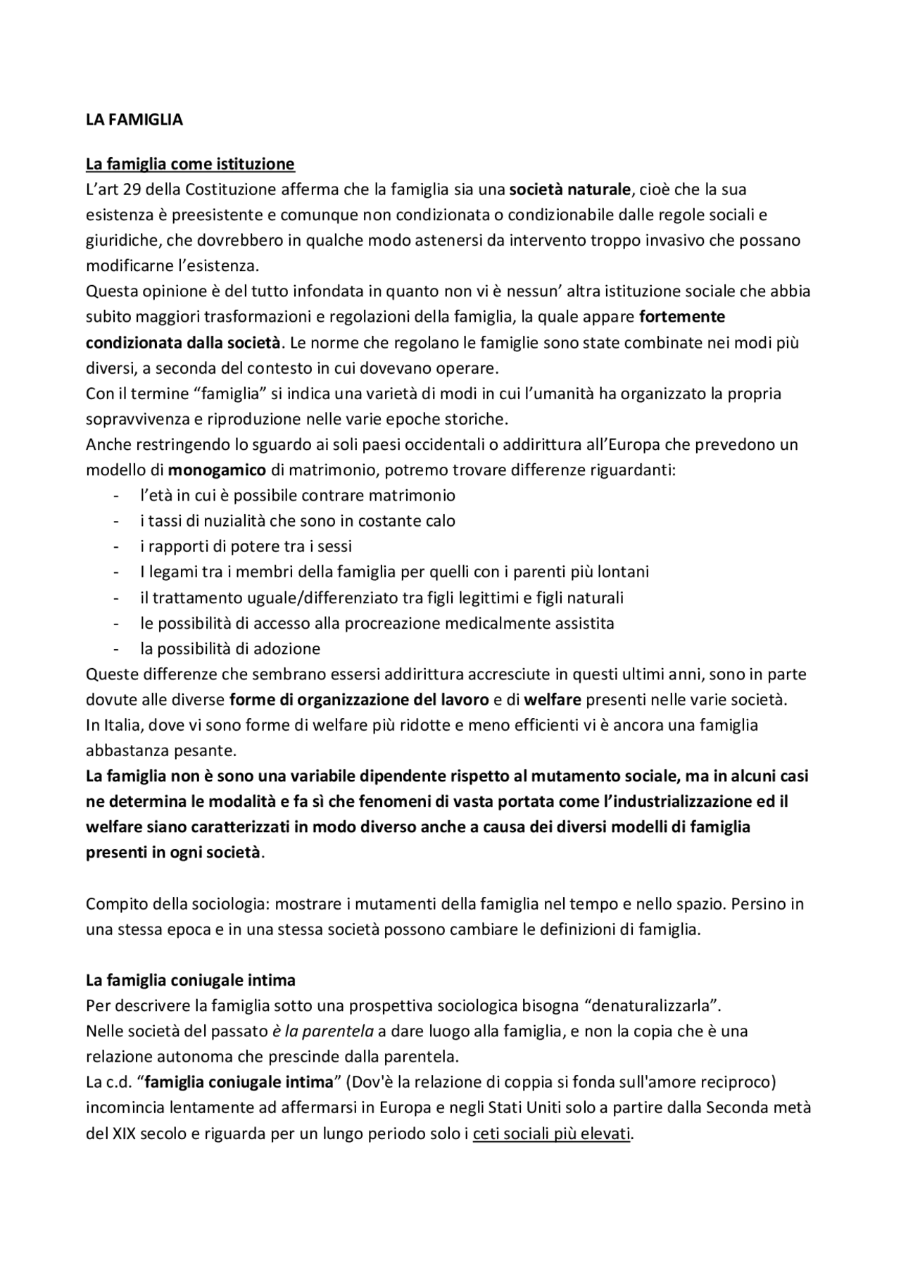 Capitolo 5 La Famiglia Docsity