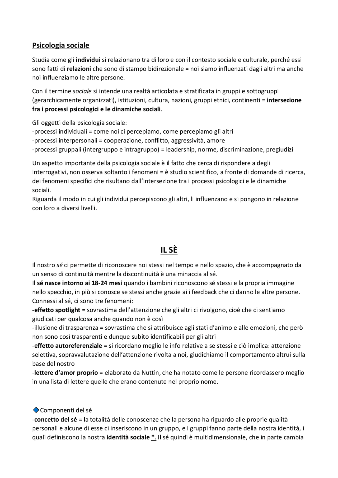 Riassunto Di Psicologia Sociale Docsity