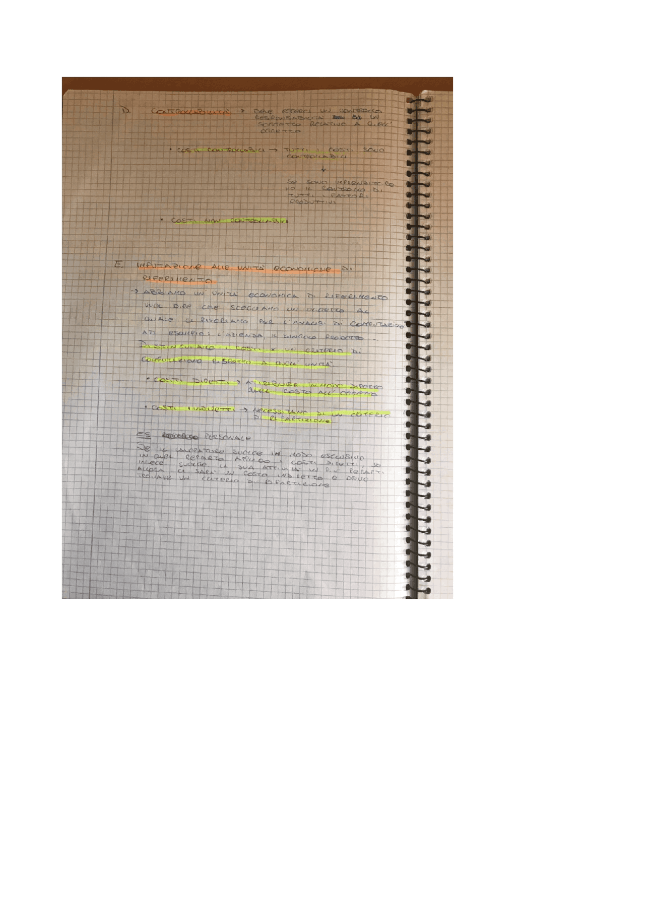Appunti Lezione Di Analisi Dei Costi Docsity