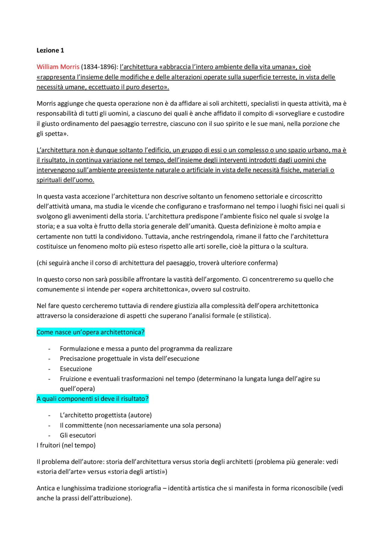 Appunti Architettura Modulo 1 Docsity