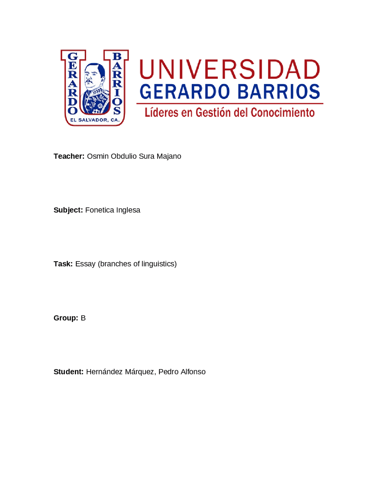 Essay Branches Of Linguistics Docsity