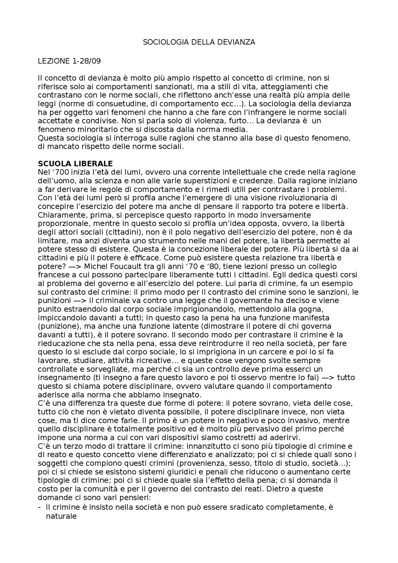 Sociologia Della Devianza Docsity