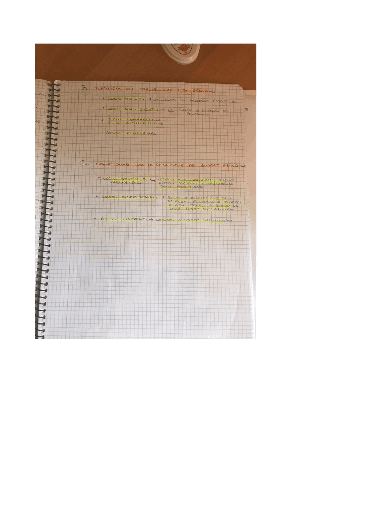 Appunti Delle Lezioni Di Analisi Dei Costi Docsity