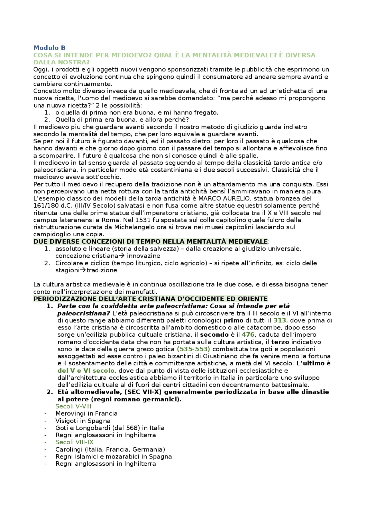 Appunti Arte Medievale Scirea Modulo B Docsity