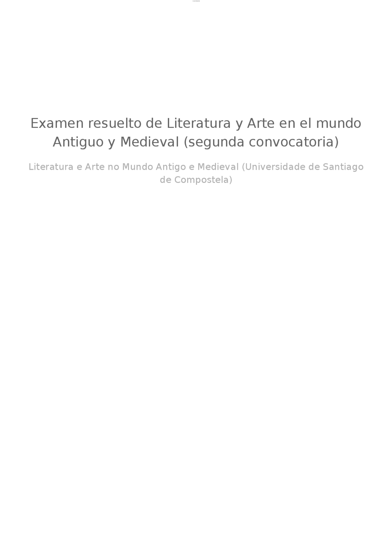 Examen Resuelto Literatura y Arte | Exámenes de Literatura | Docsity