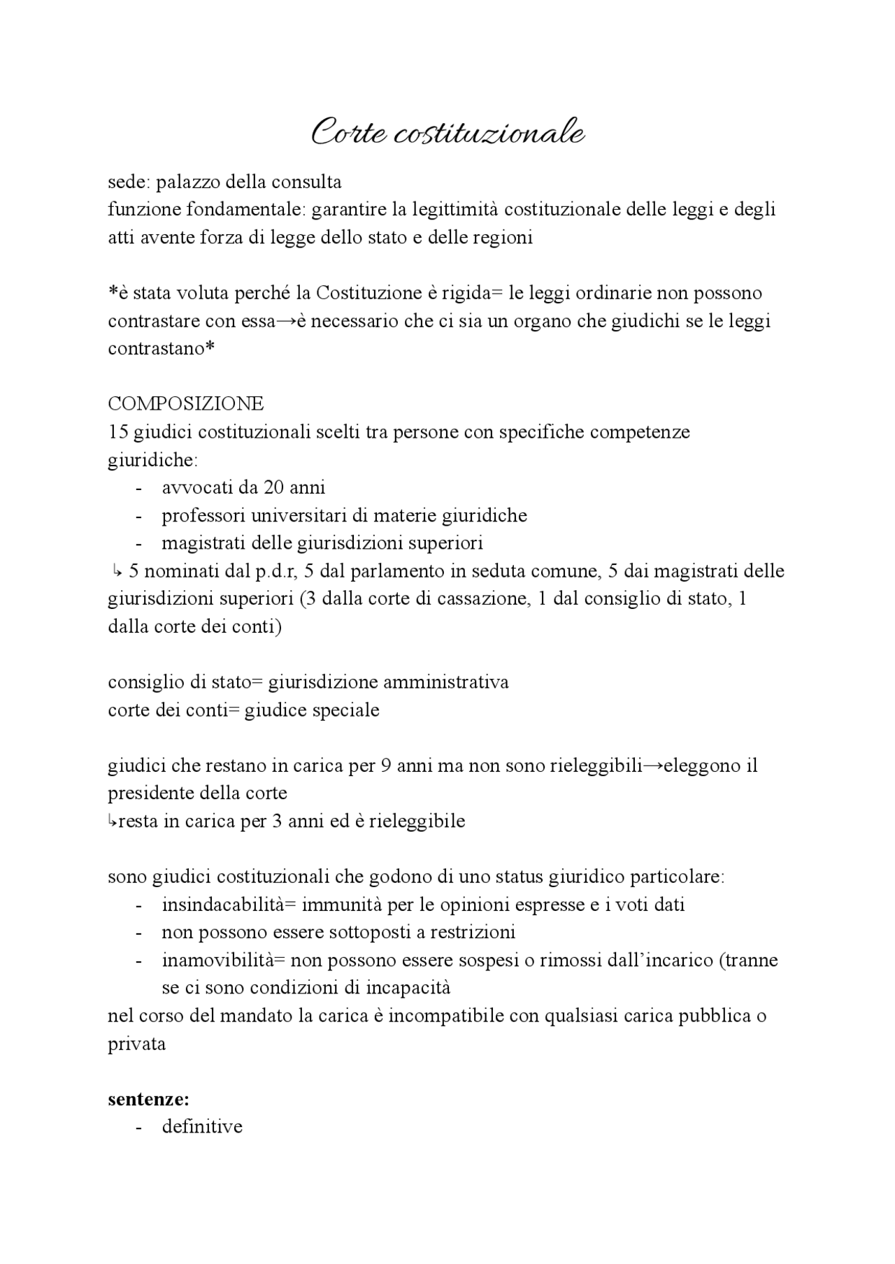 Corte Costituzionale Appunti Integrati Al Libro Docsity