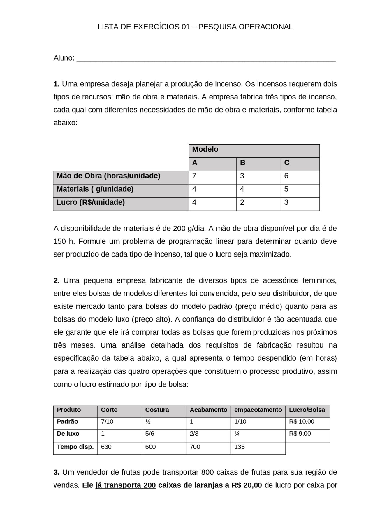 Programação Linear Problema De Maximização Docsity