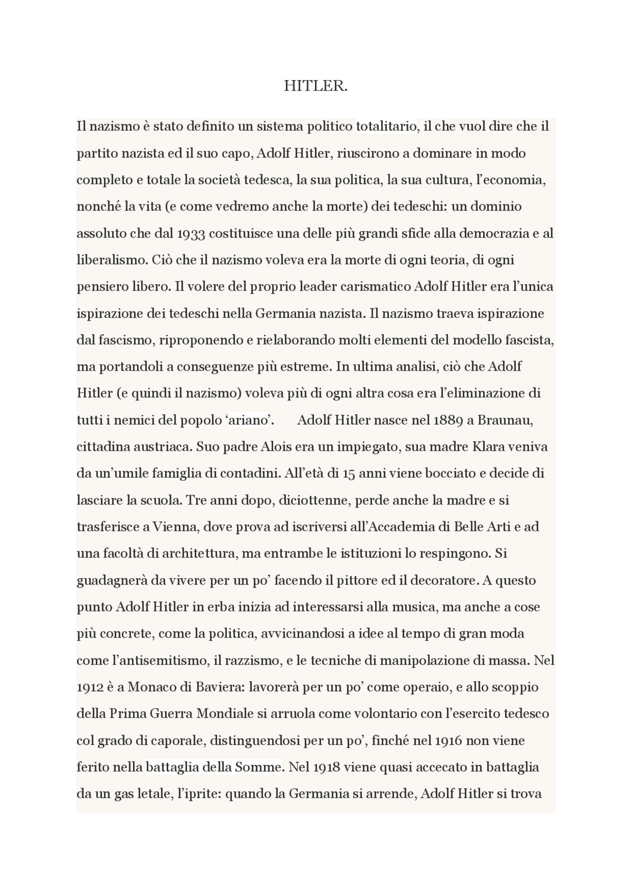 Appunti Storia Hitler Docsity