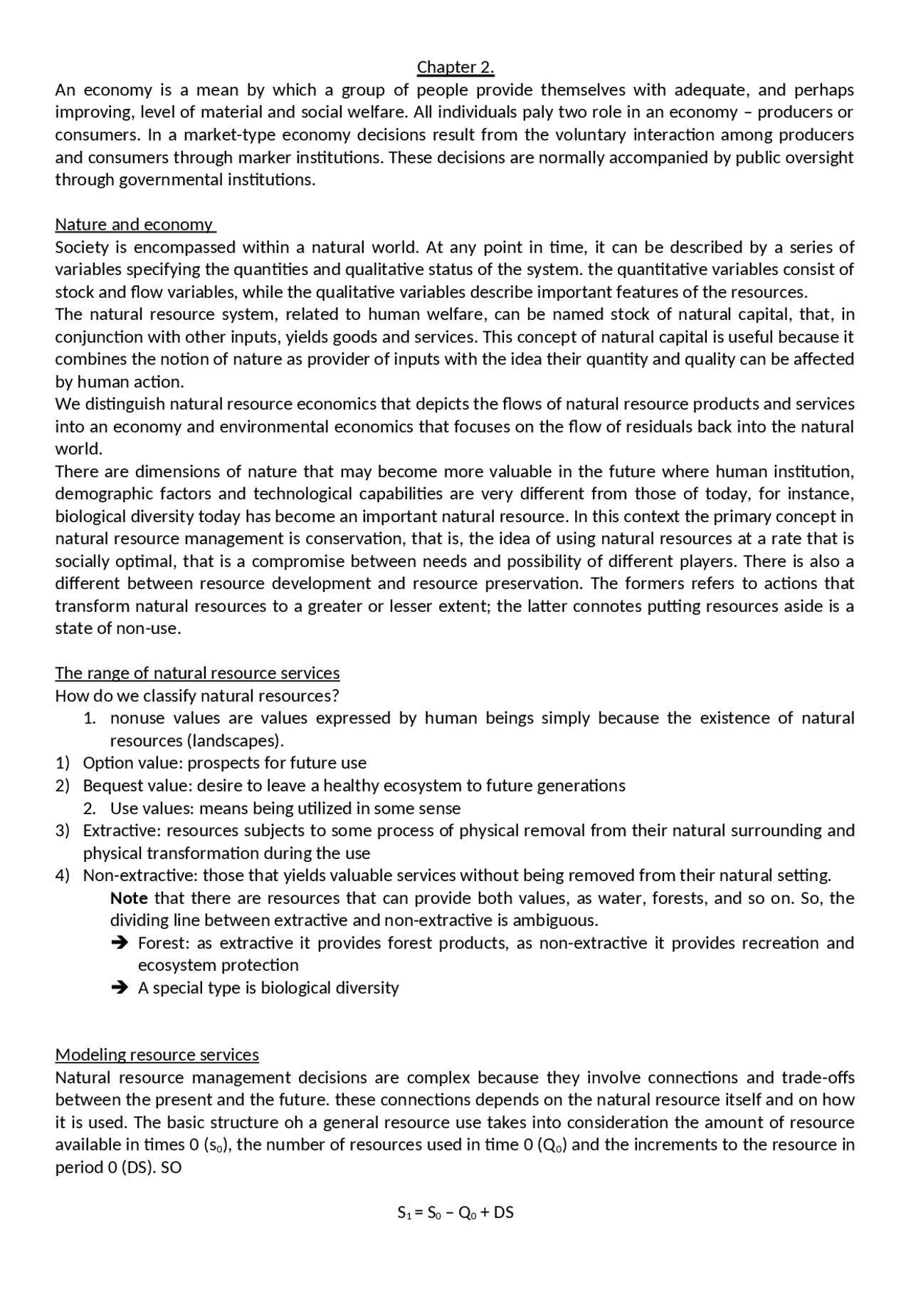 Natural Resource Economics Docsity