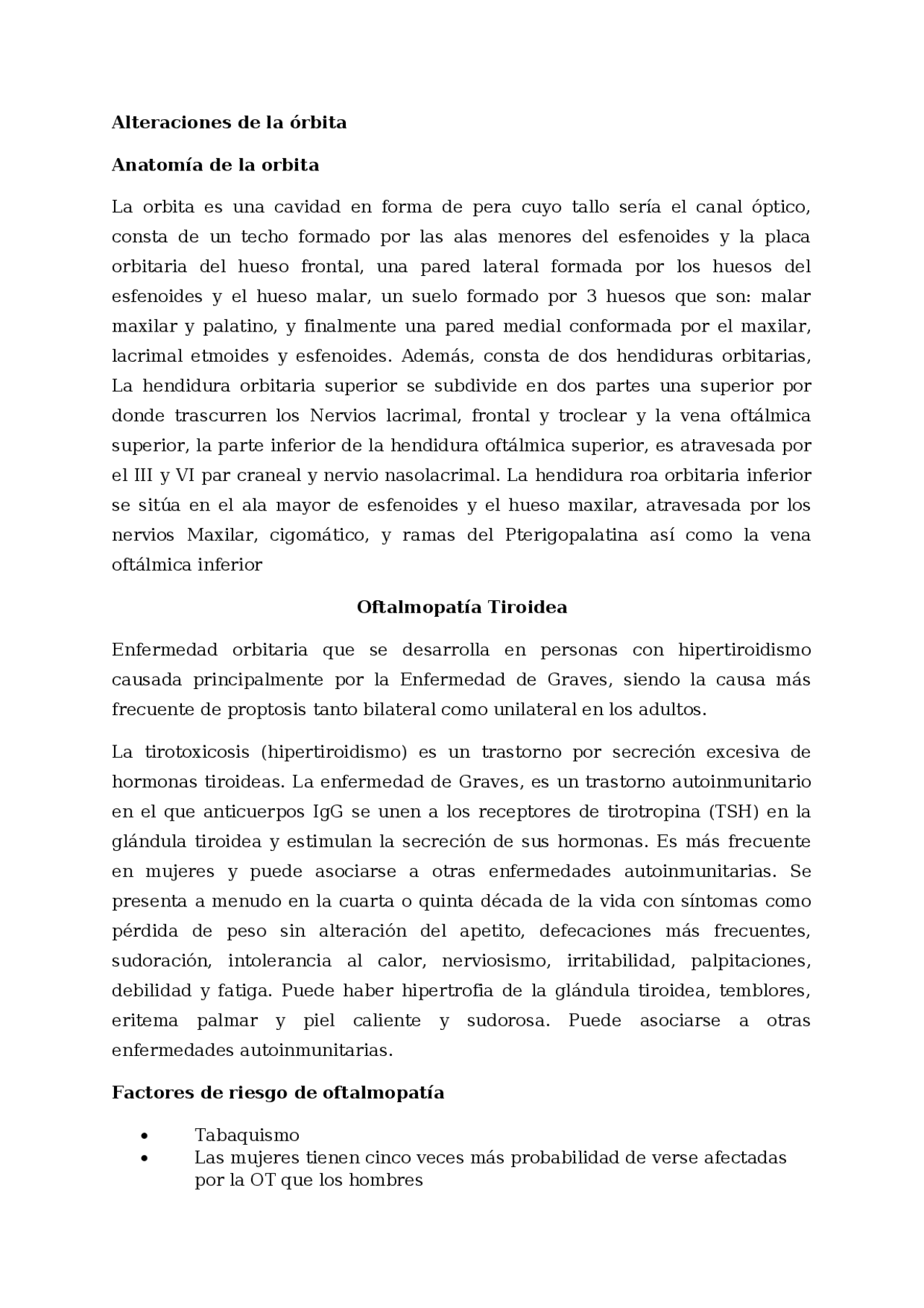 Alteraciones De La Orbita Docsity