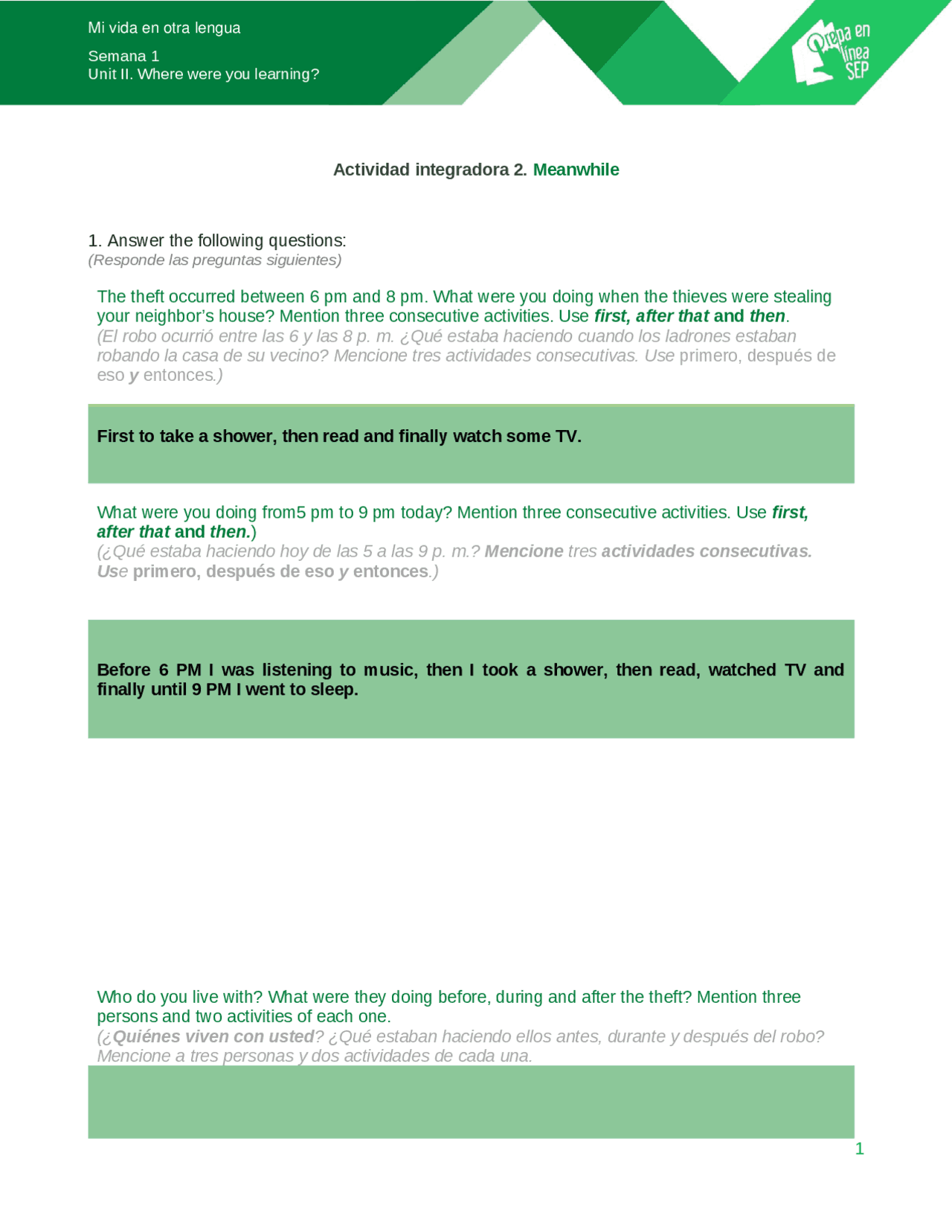Actividad integradora 2 Módulo 7 - Docsity