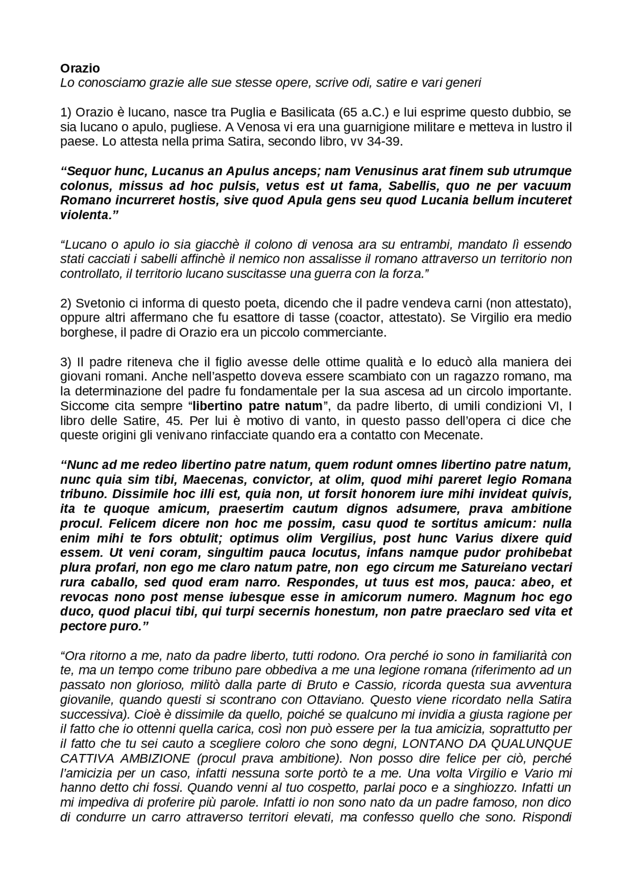 Orazio Vita E Opereù Docsity