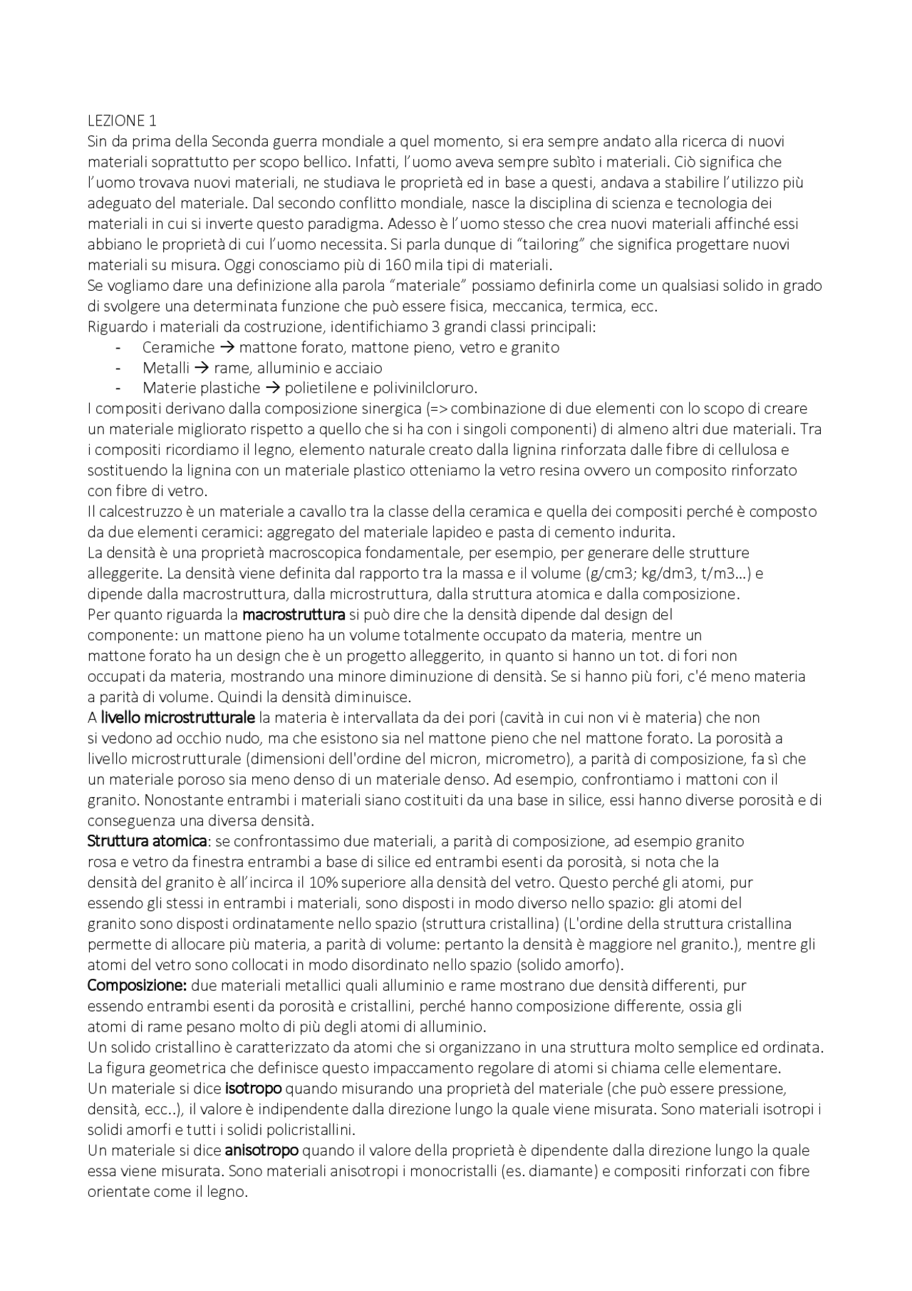 Appunti Di Scienza E Tecnologia Dei Materiali Docsity