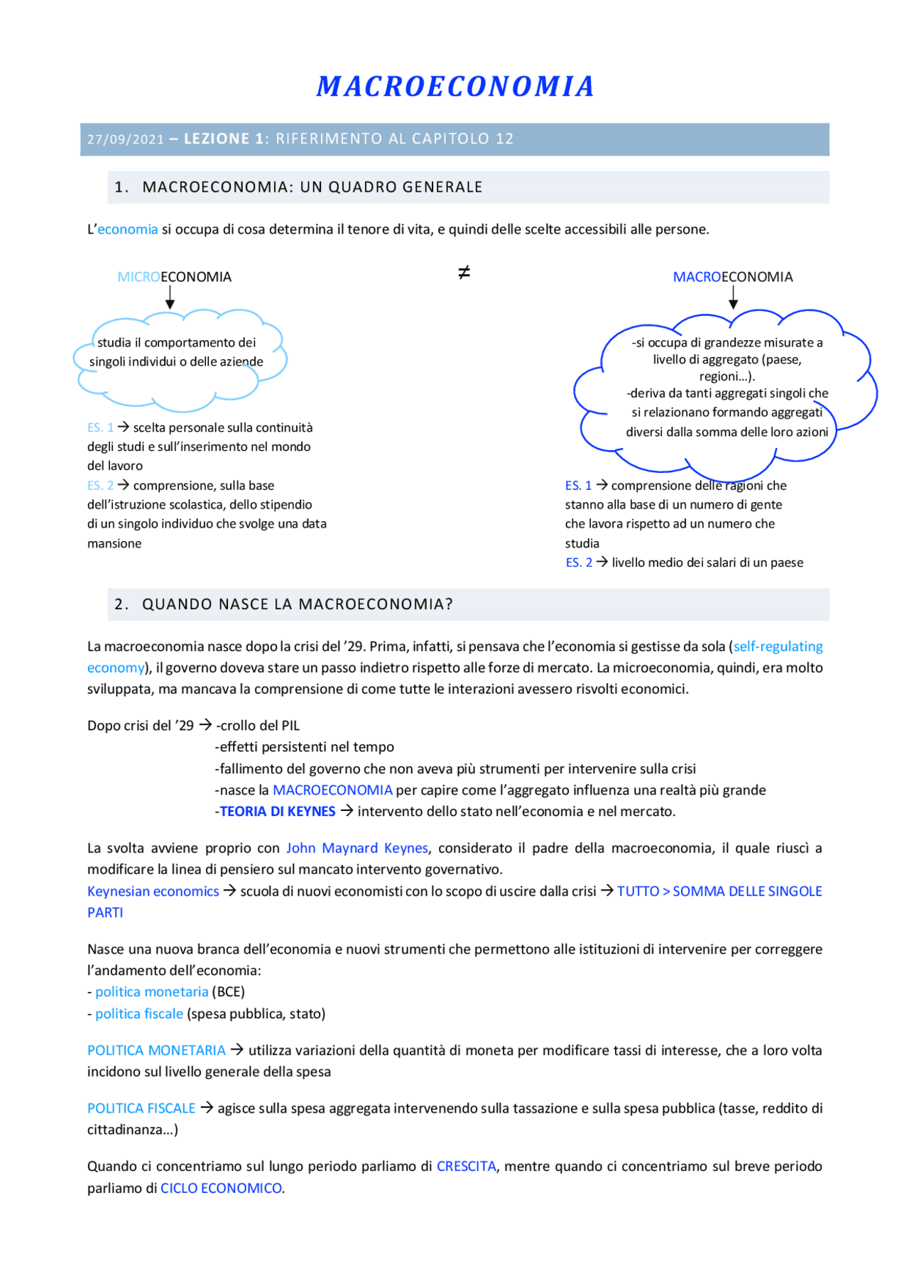 Appunti Completi Di Macroeconomia Docsity