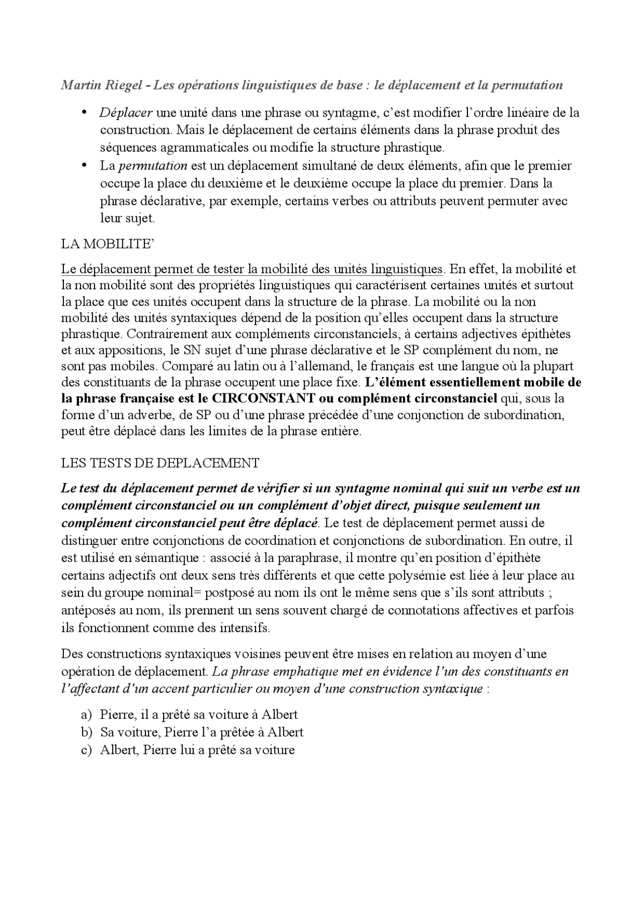 Riassunto Dei Dossier Di Lingua Francese 3 Docsity