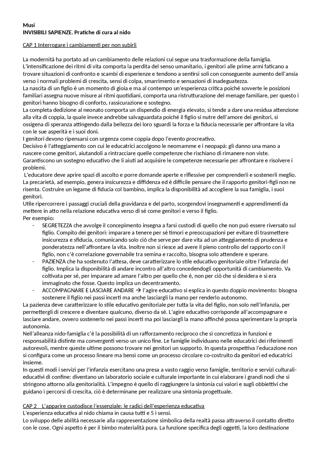 Riassunto Invisibili Sapienze Docsity