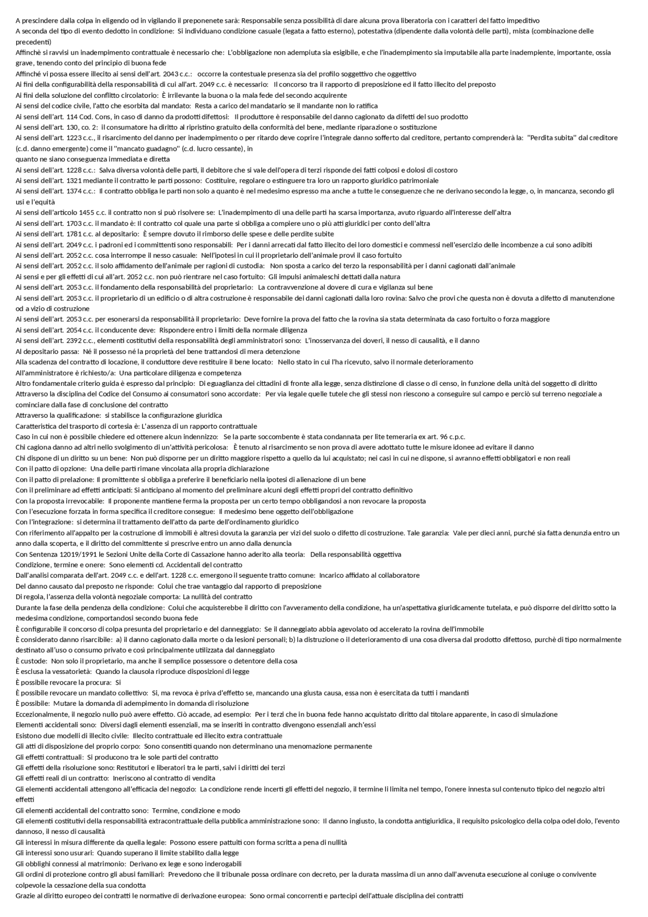 Diritto Civile Giurisprudenza Pegaso Docsity